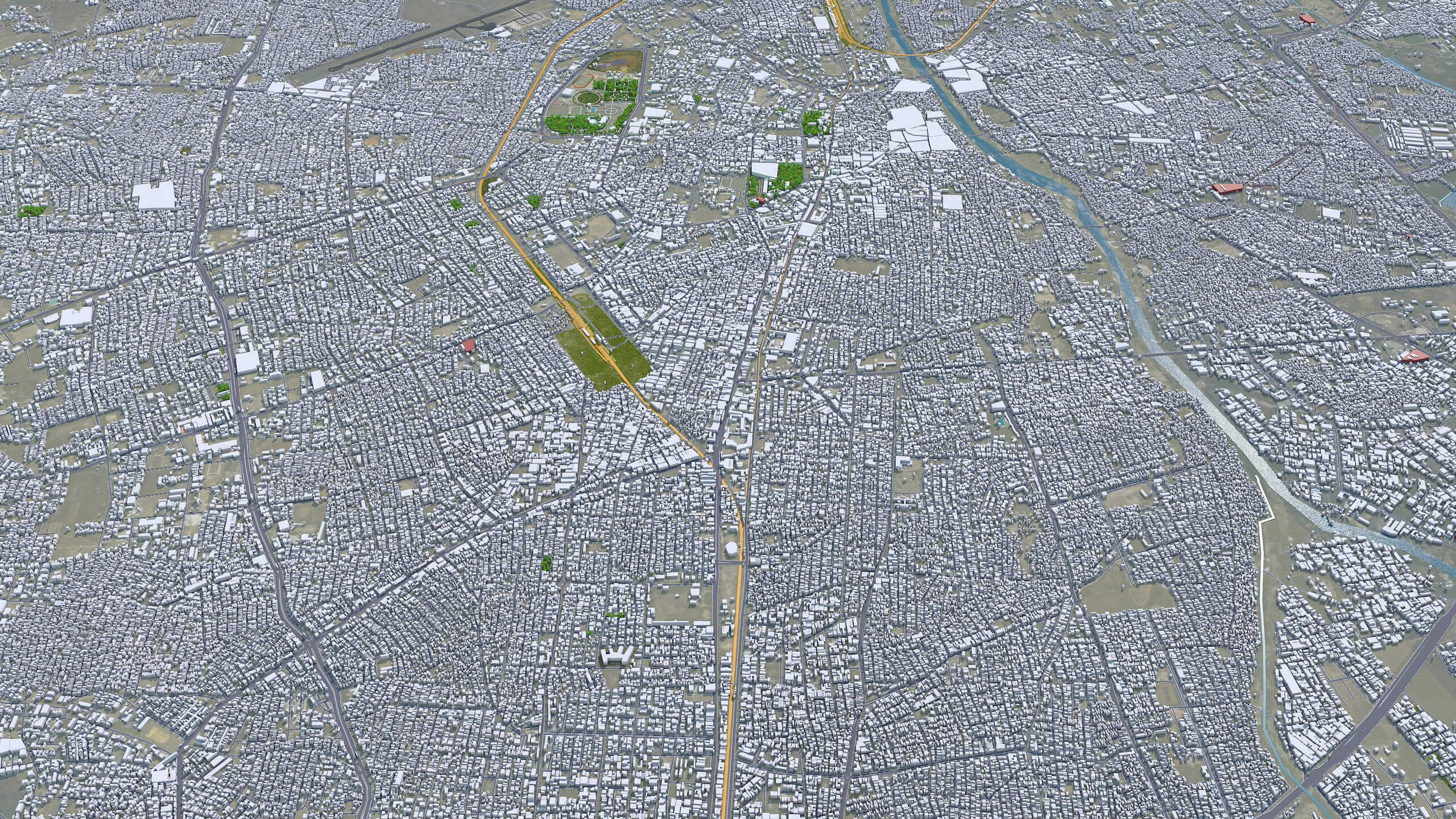Rajkot City Gujarat India 3D Model 35km by 3dstudio
