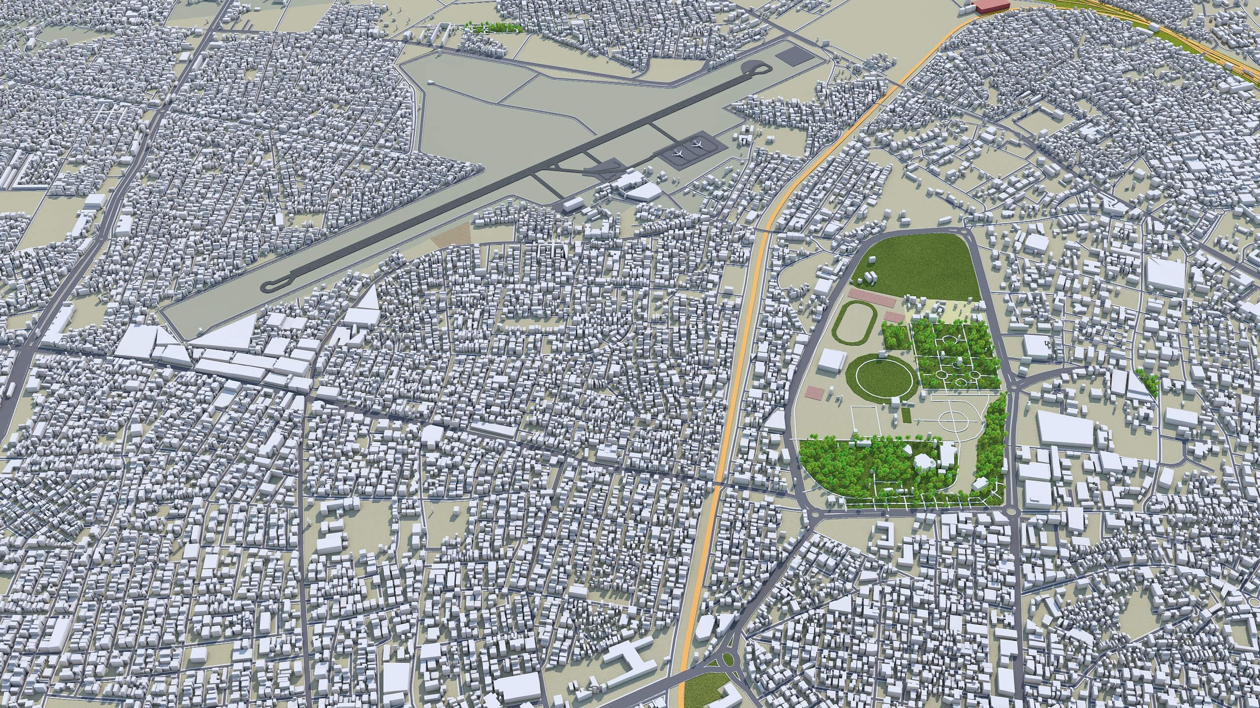 Rajkot City Gujarat India 3D Model 35km by 3dstudio