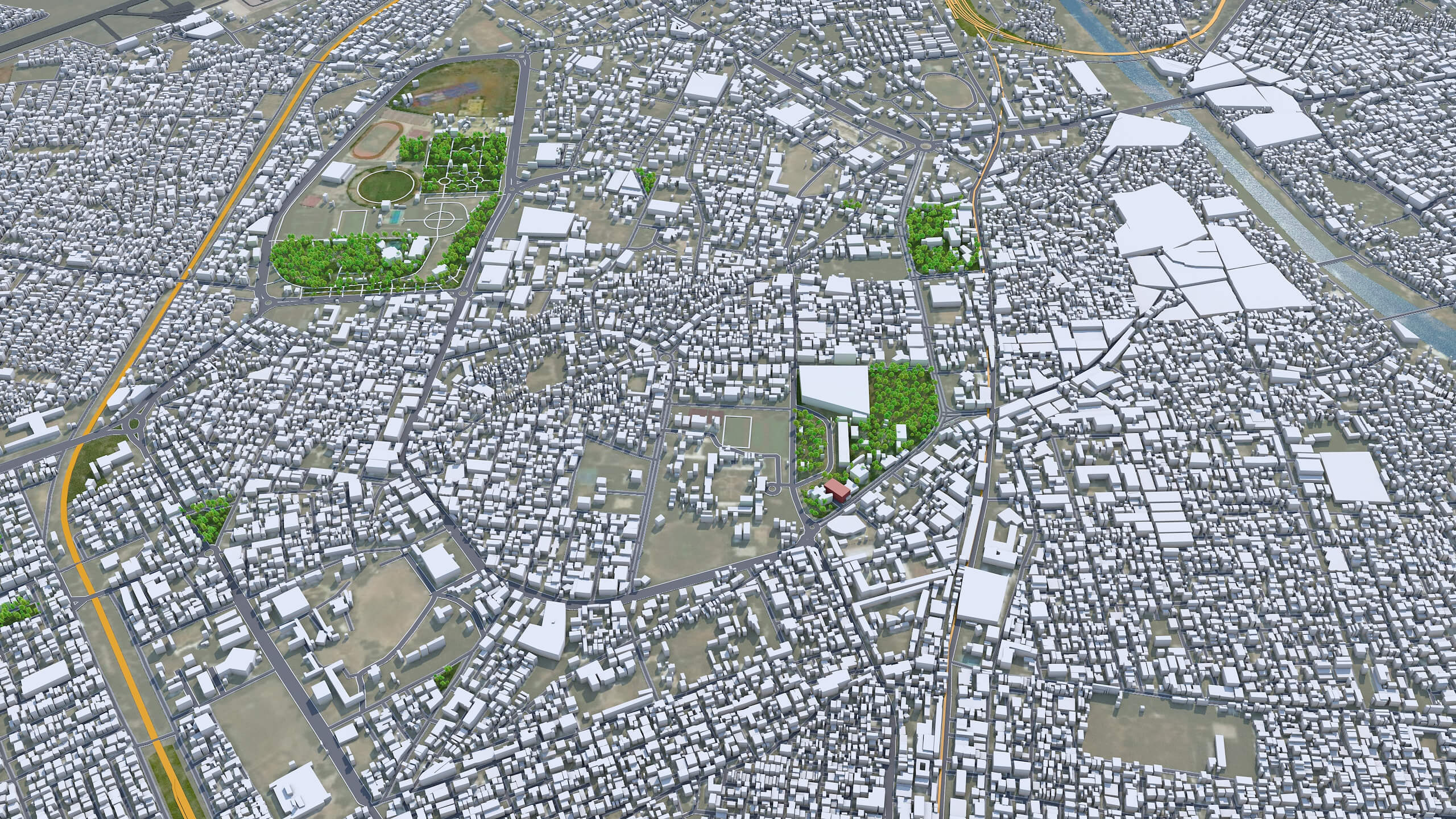 Rajkot City Gujarat India 3D Model 35km by 3dstudio