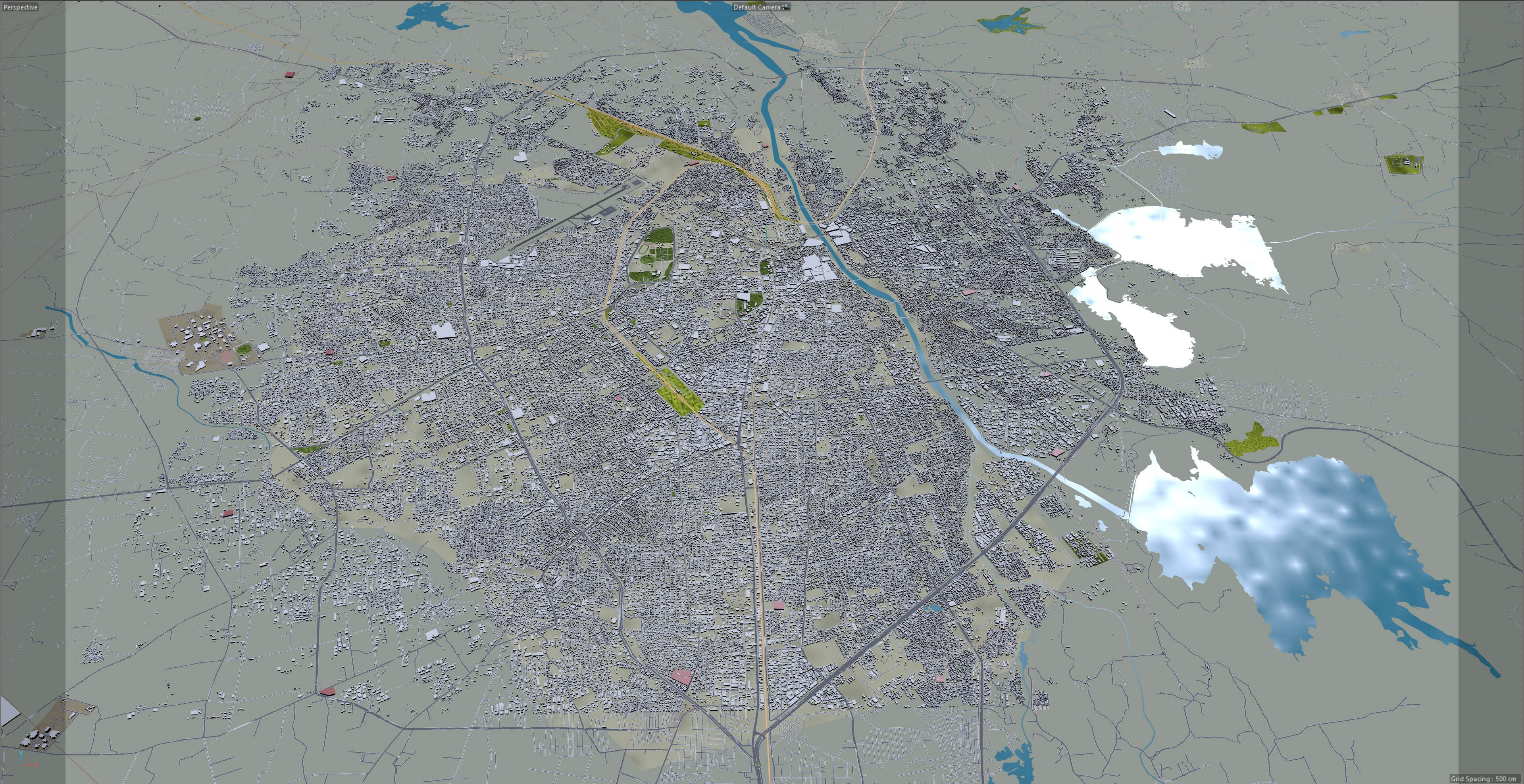 Rajkot City Gujarat India 3D Model 35km by 3dstudio