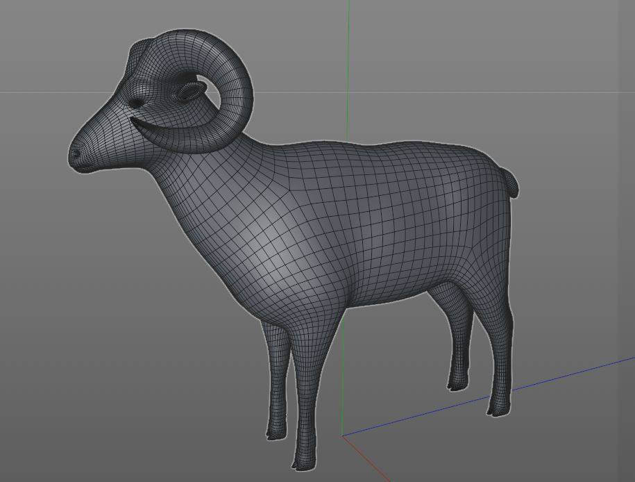 Ram Sheep White - 3D Model by 3dstudio