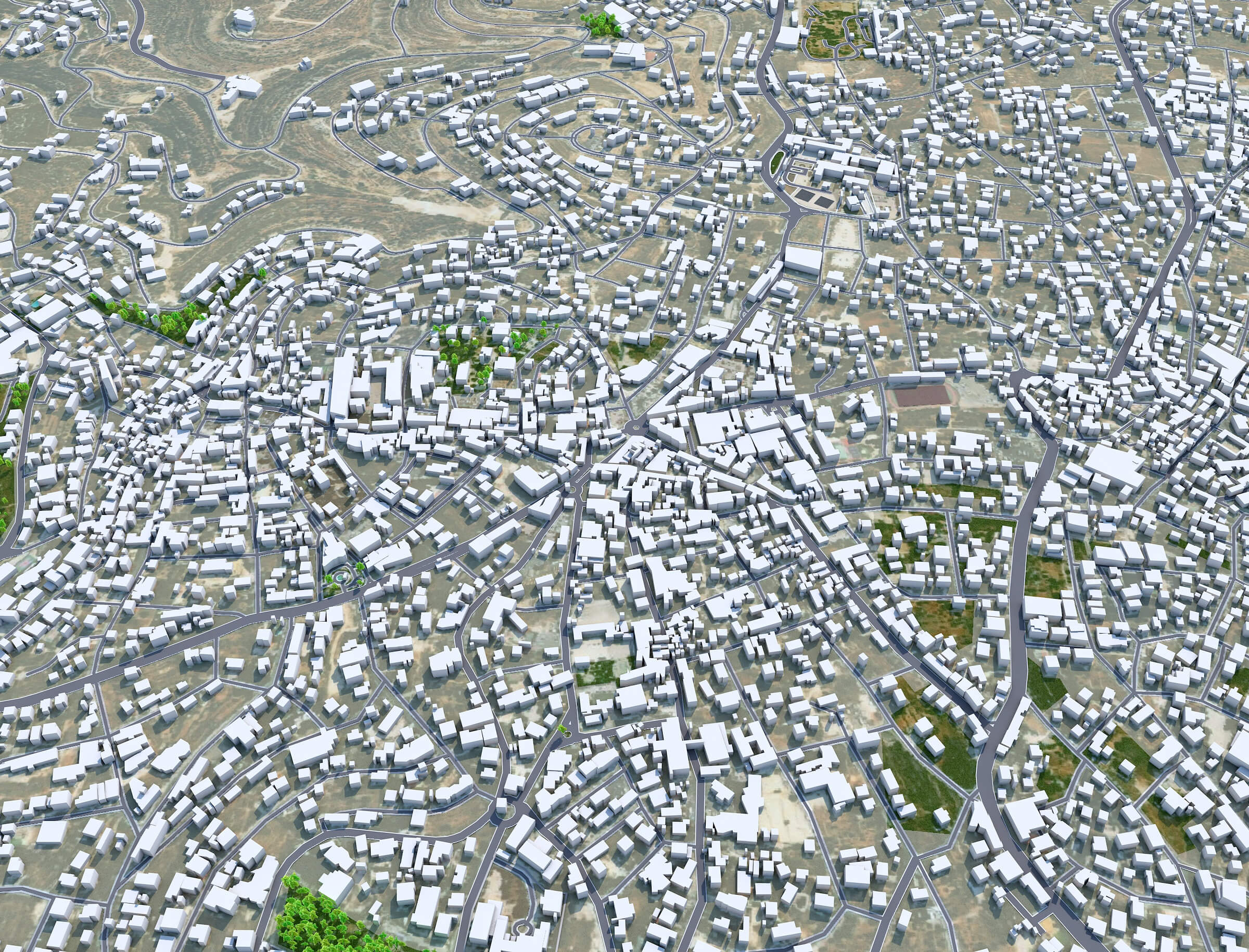 Ramallah City West Bank Palestine 3D Model 30km by 3dstudio