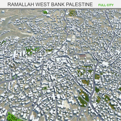 Ramallah City West Bank Palestine 3D Model 30km by 3dstudio