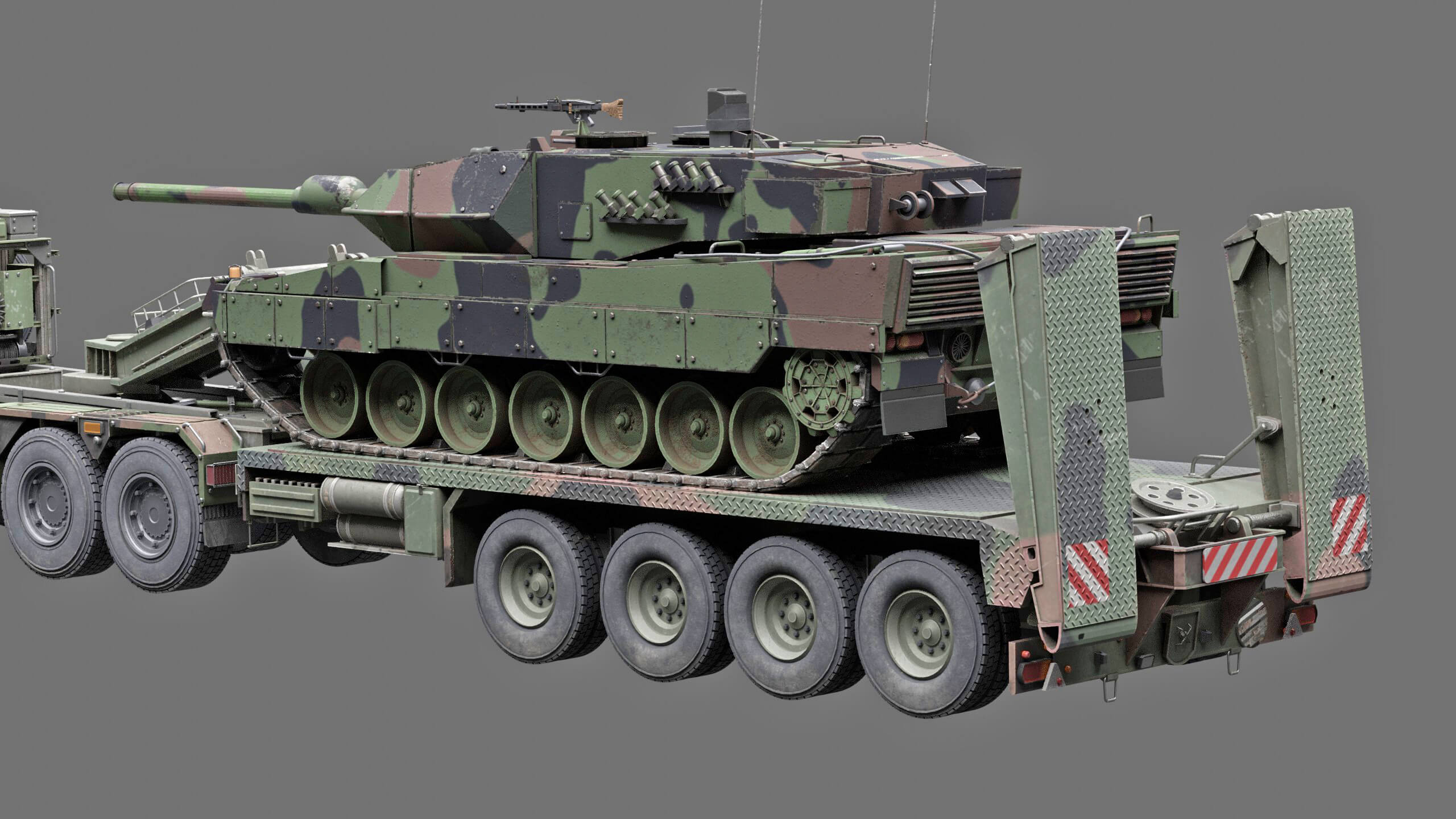 Rheinmetall HX81 Military Truck With Troller Tank - 3D Model by 3dstudio