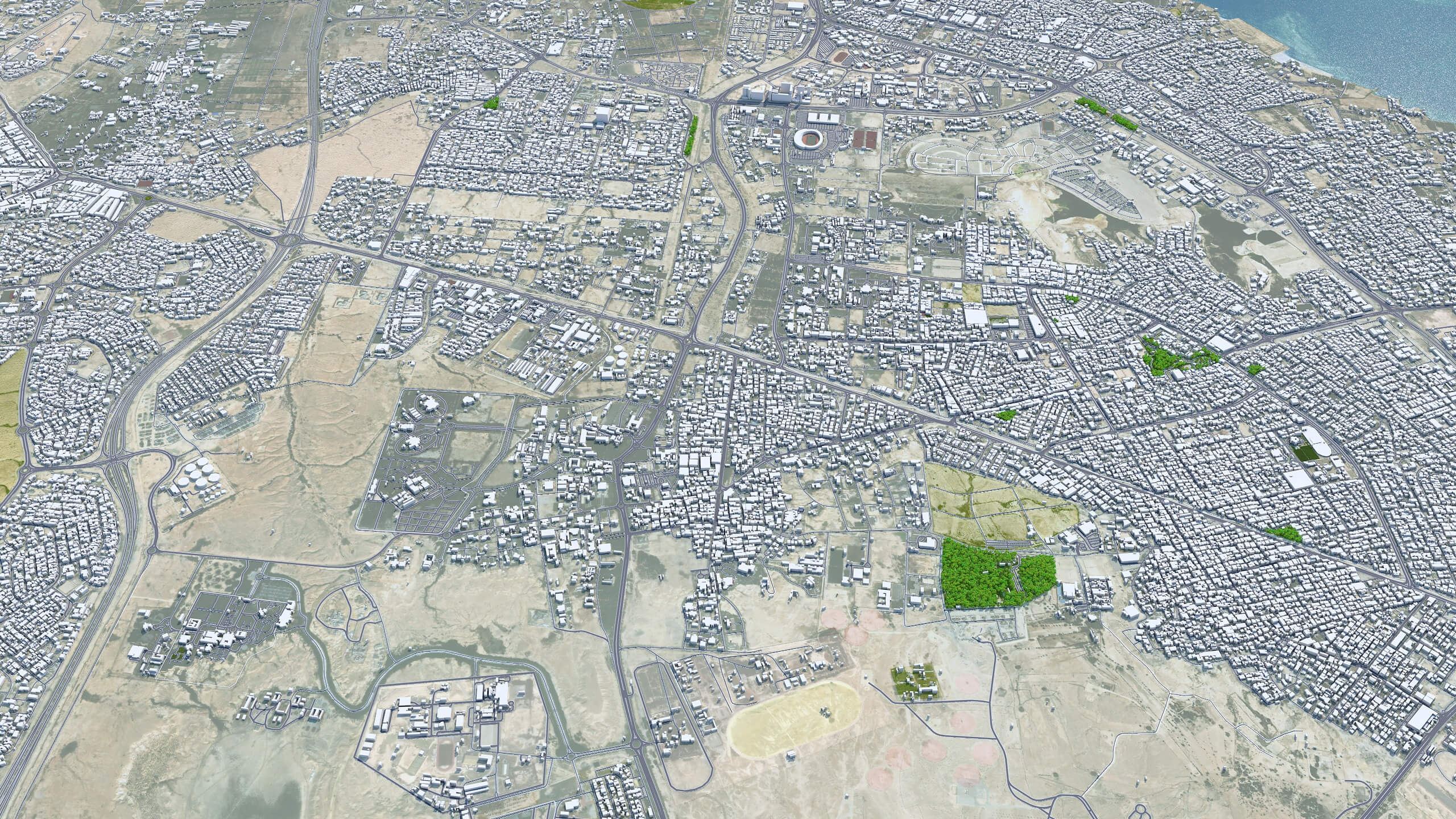 Riffa City Bahrain 3D Model 15km by 3dstudio