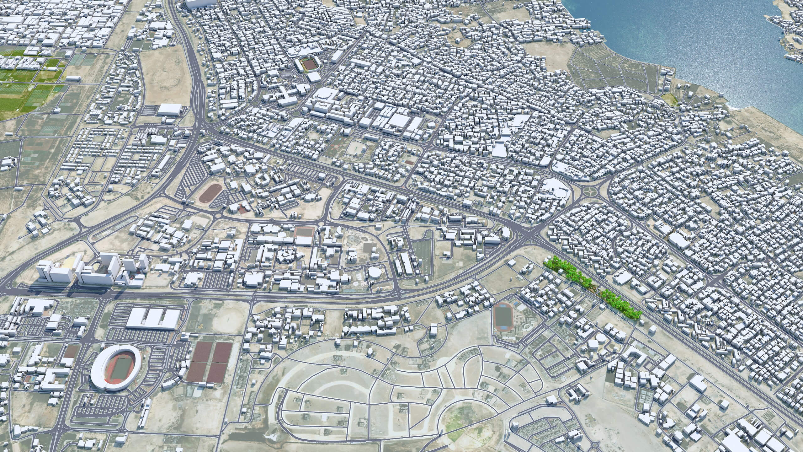 Riffa City Bahrain 3D Model 15km by 3dstudio