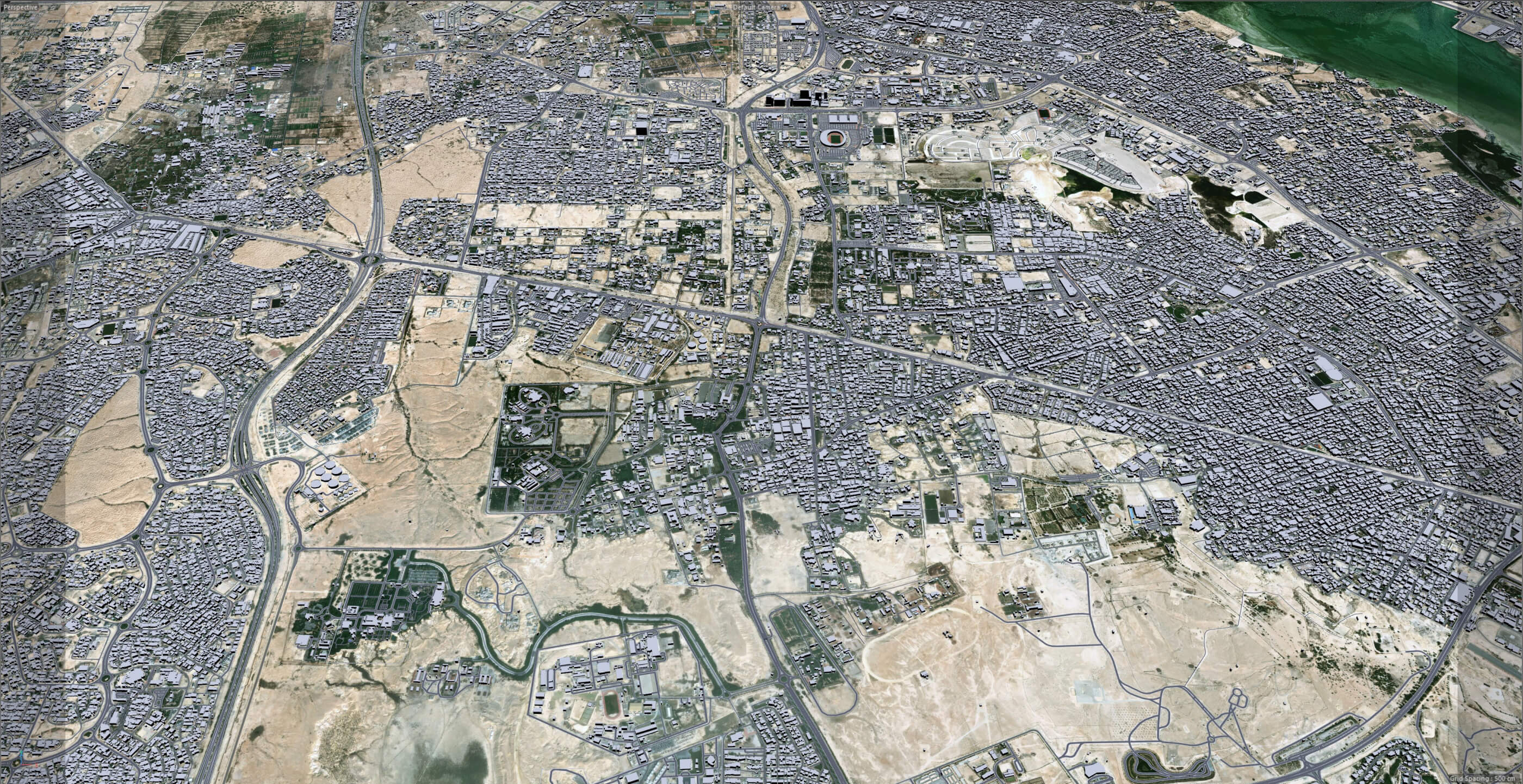 Riffa City Bahrain 3D Model 15km by 3dstudio