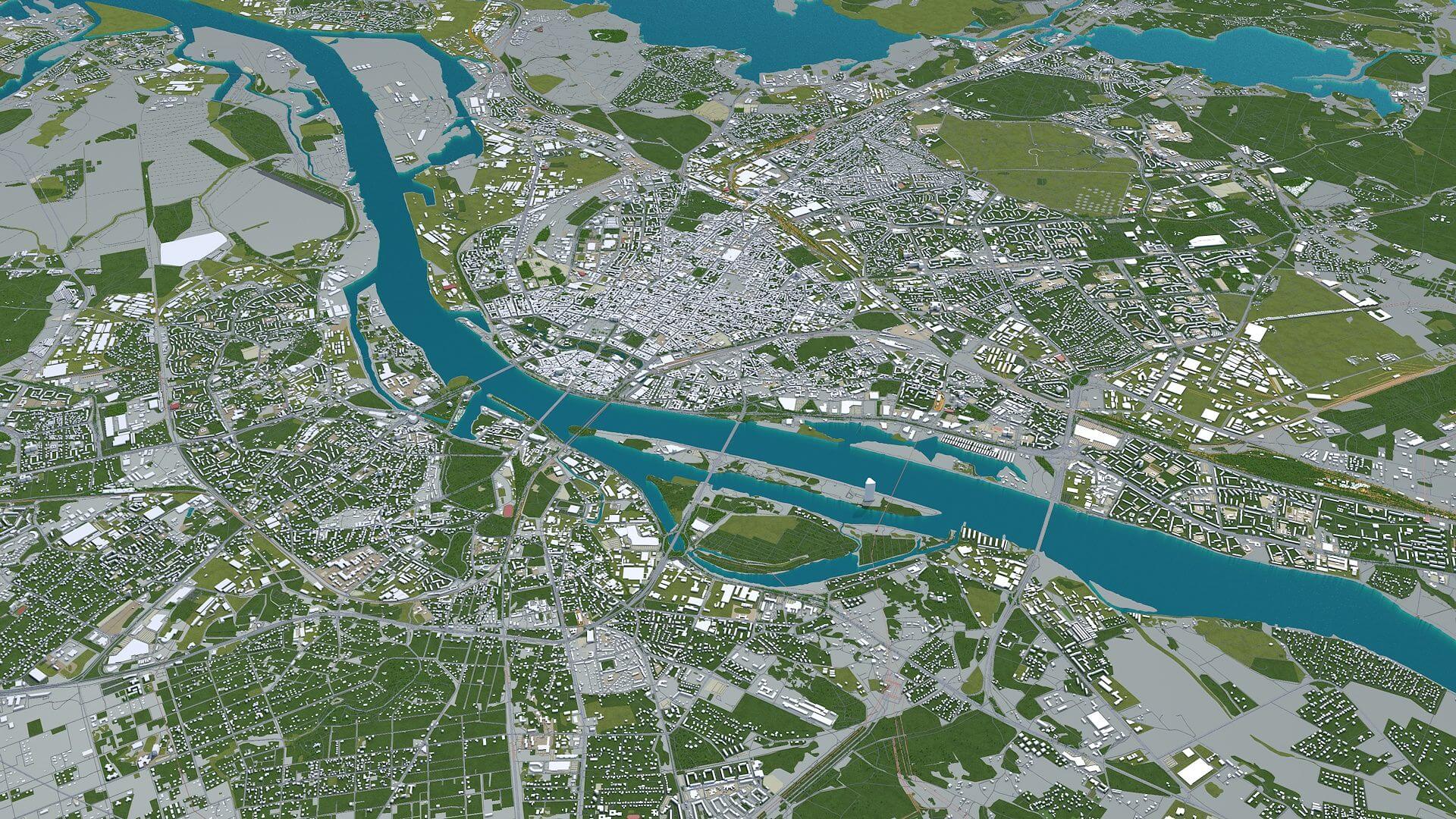 Riga Latvia 50km - 3D Model by 3dstudio