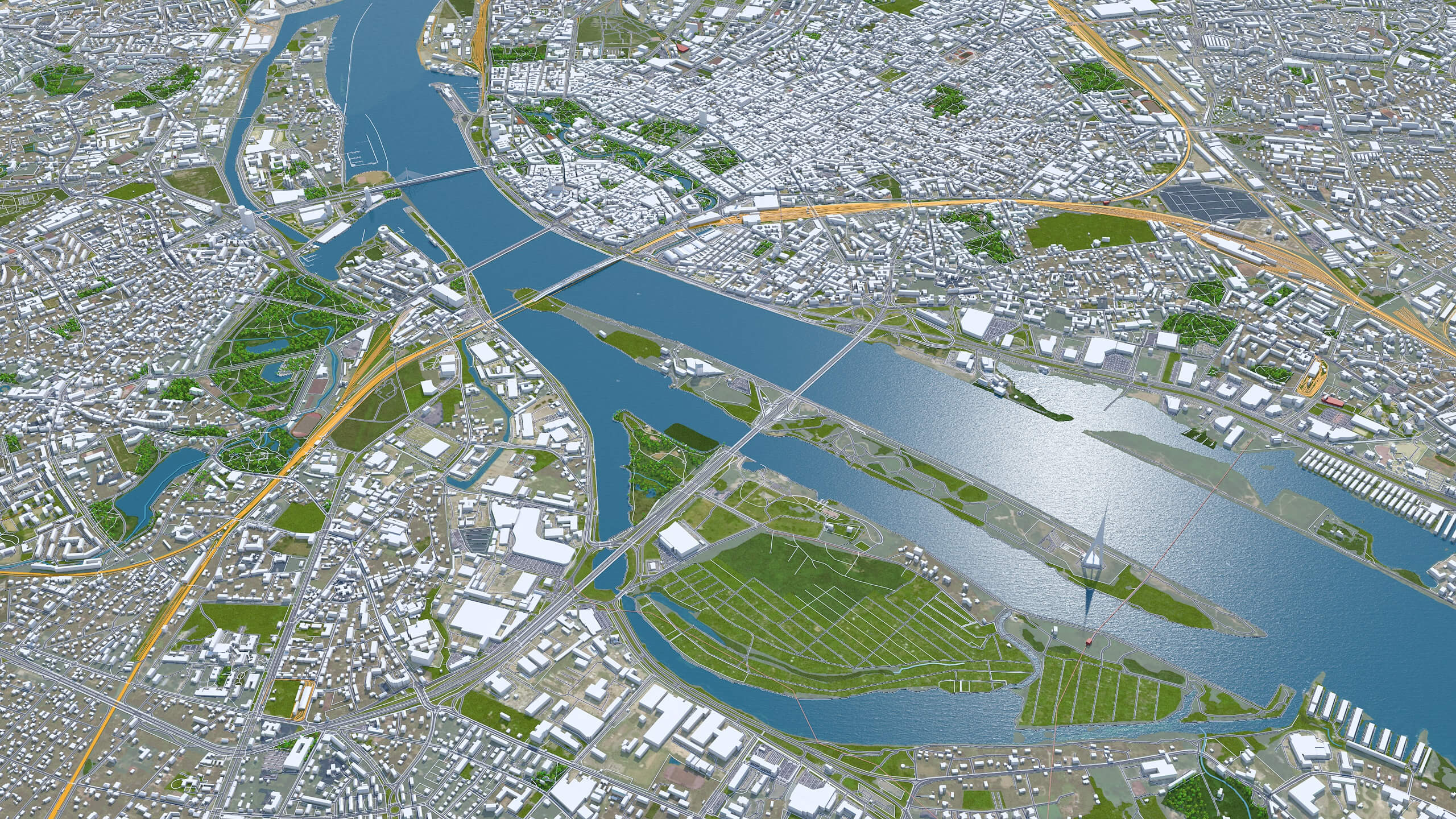 Riga, Latvia 50km - 3D Model by 3dstudio