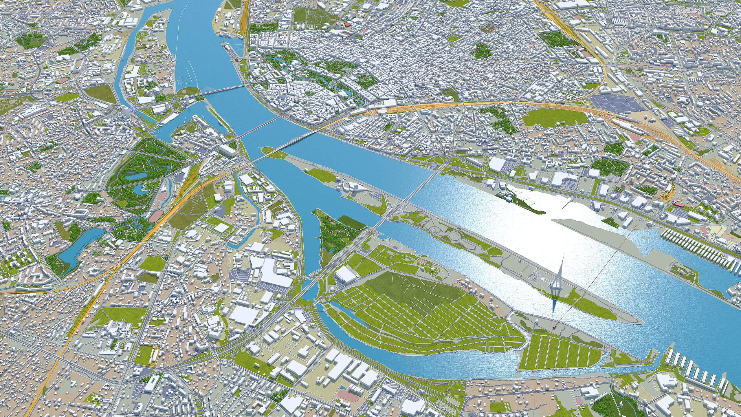 Riga, Latvia 50km - 3D Model by 3dstudio