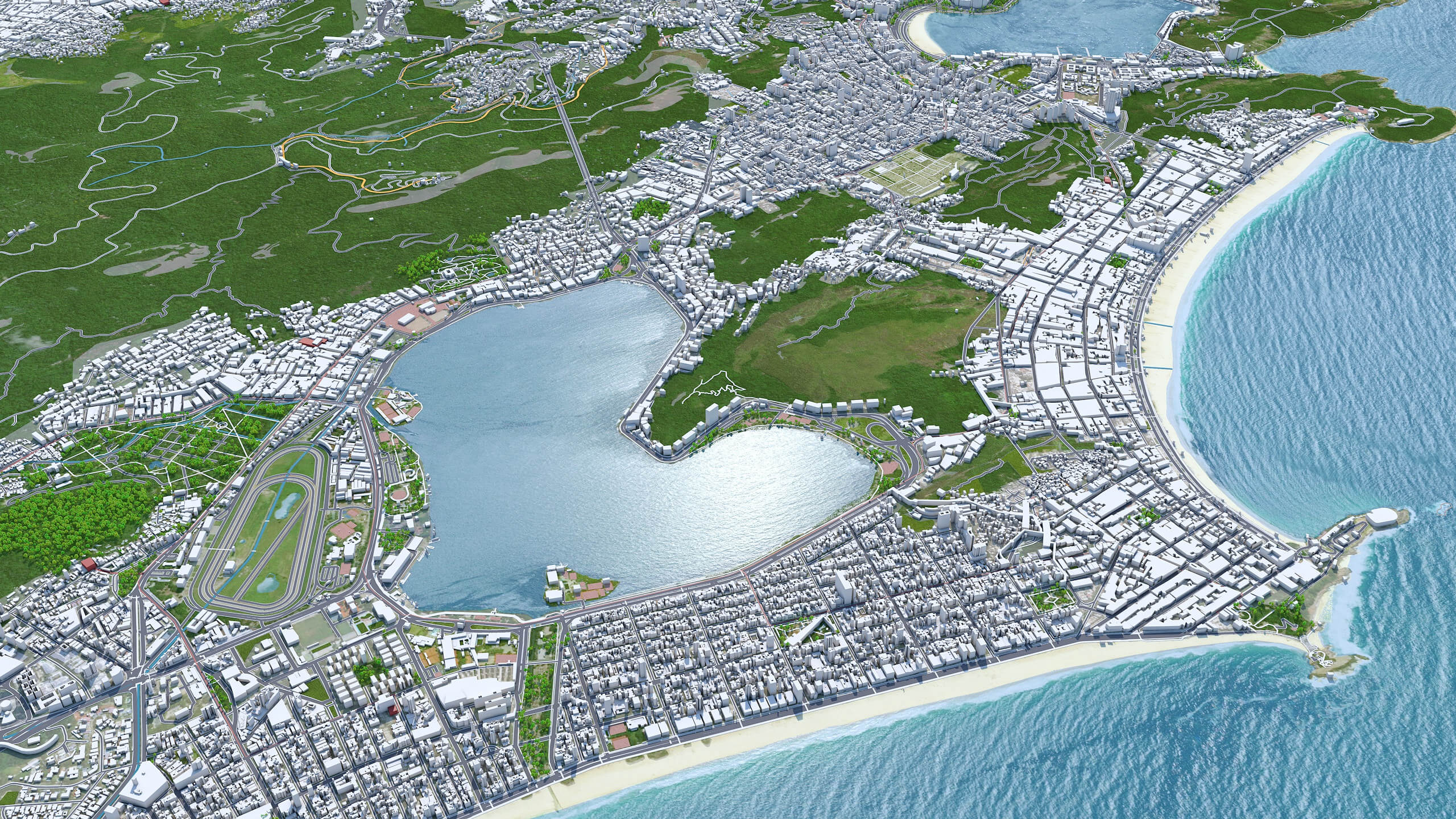 Rio De Janeiro, Brazil 80km - 3D Model by 3dstudio