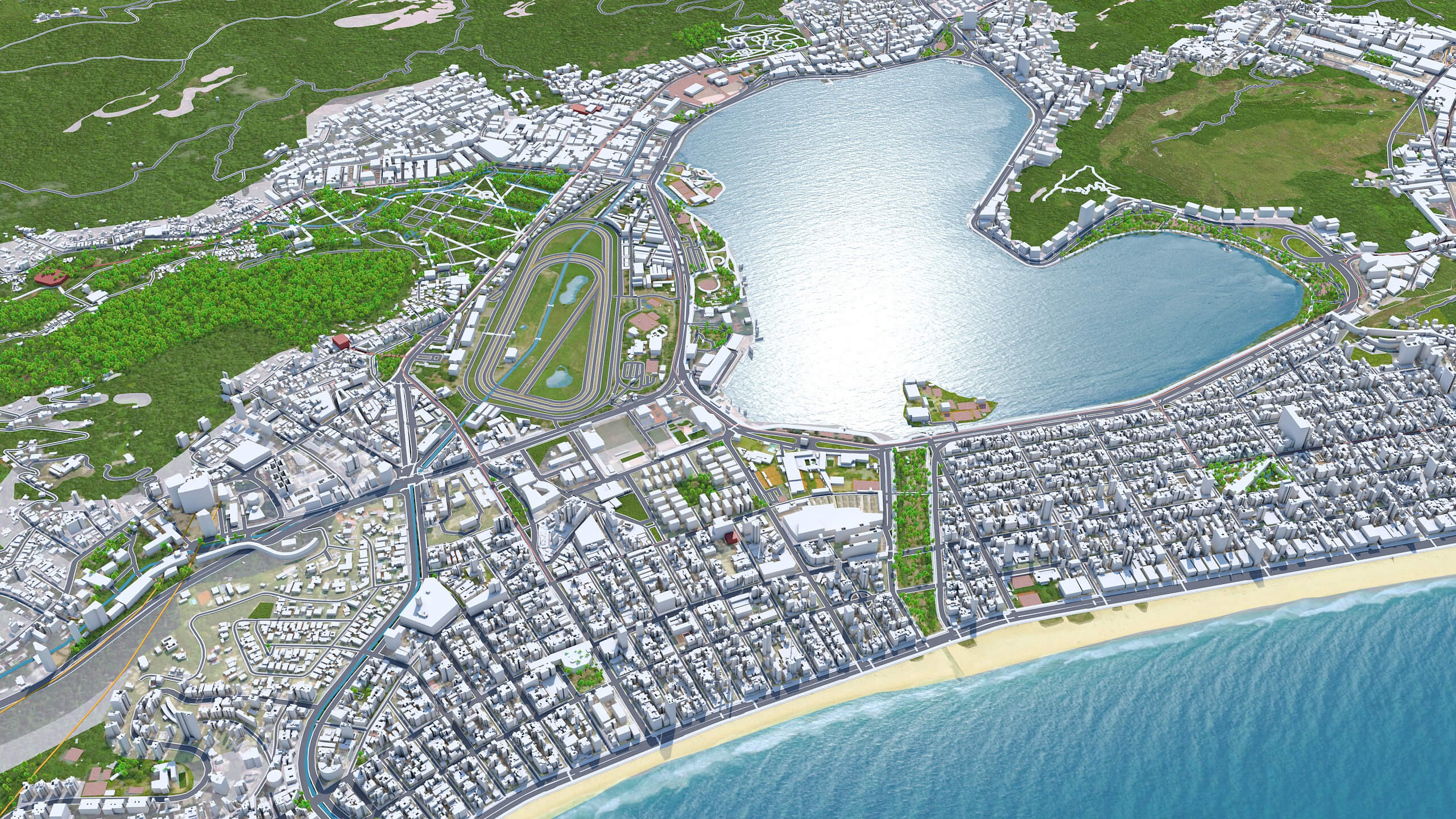 Rio De Janeiro Downtown Brazil 20km - 3D Model by 3dstudio