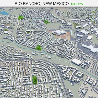 Rio Rancho, New Mexico 40km - 3D Model by 3dstudio