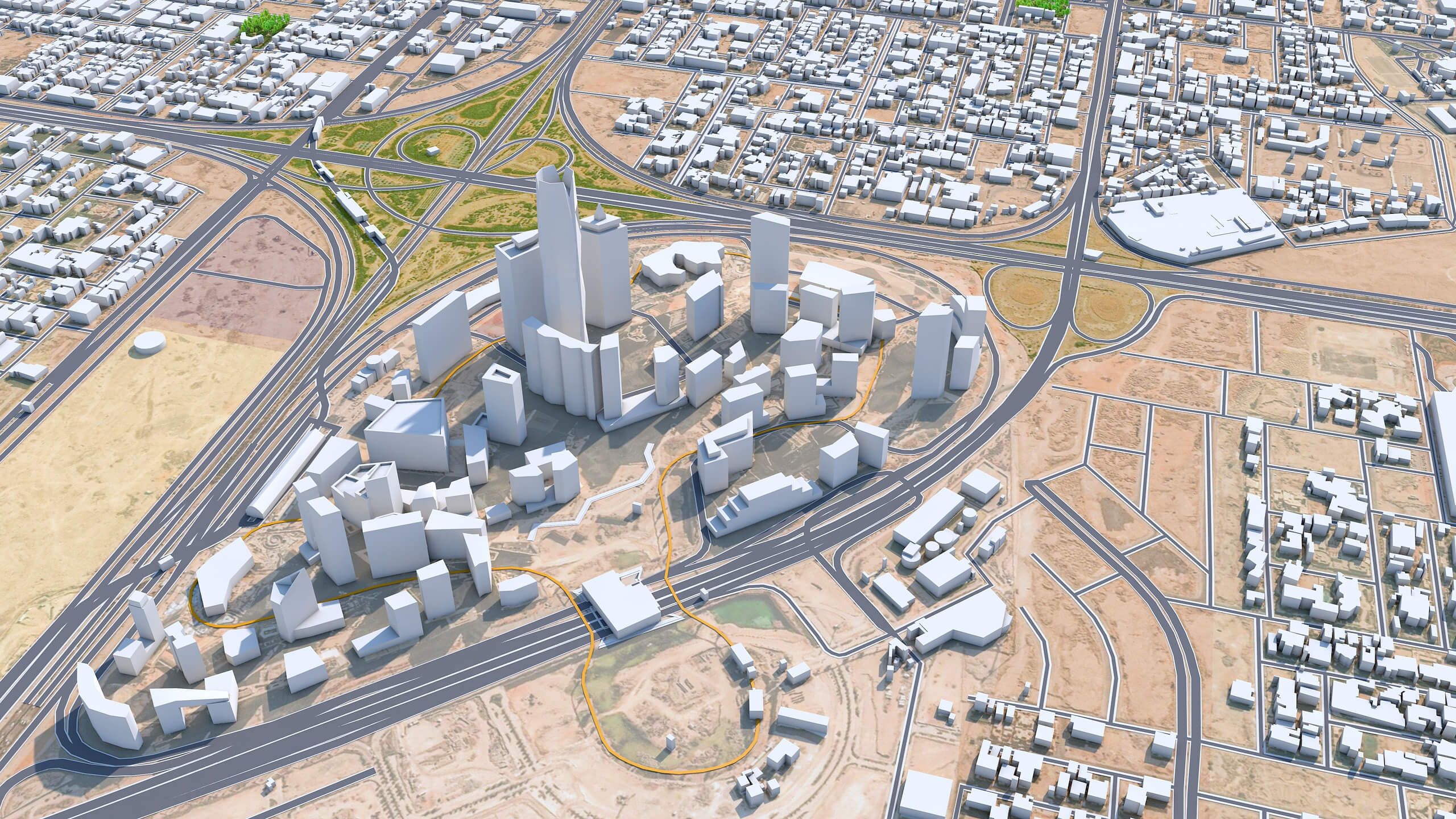 Riyadh City Downtown Saudi Arabia 15km - 3D Model by 3dstudio