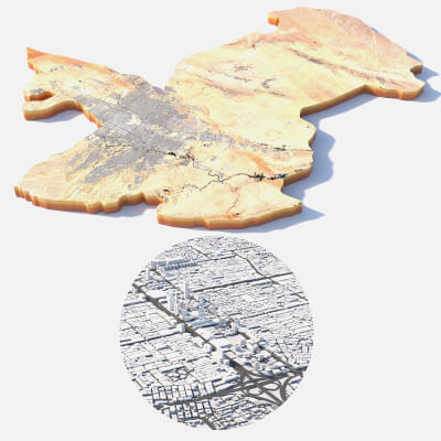 Riyadh Terrain City Saudi Arabia - 3D Model by 3dstudio