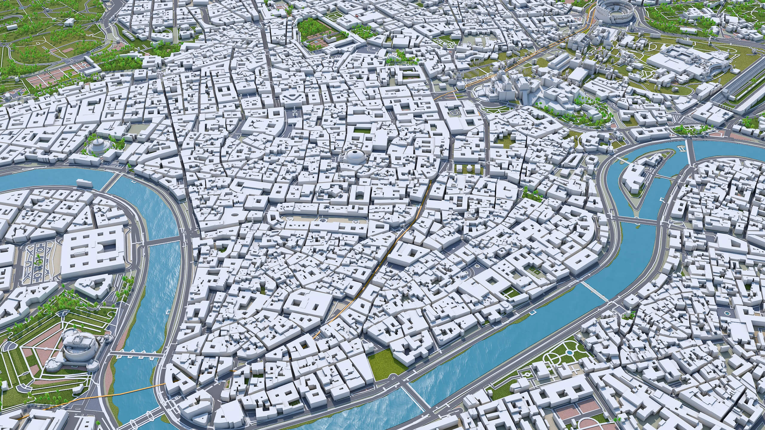 Rome Downtown Italy 8km - 3D Model by 3dstudio