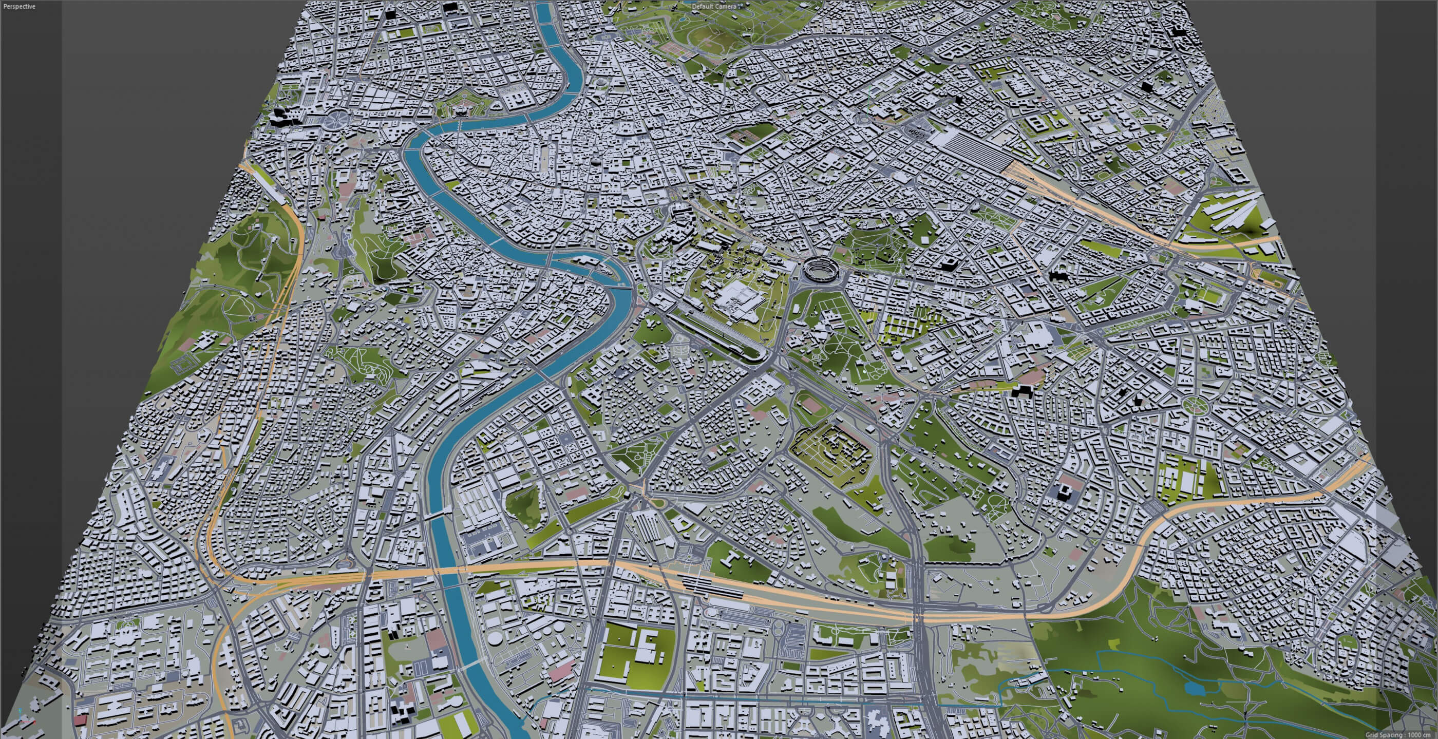 Rome Downtown Italy 8km - 3D Model by 3dstudio