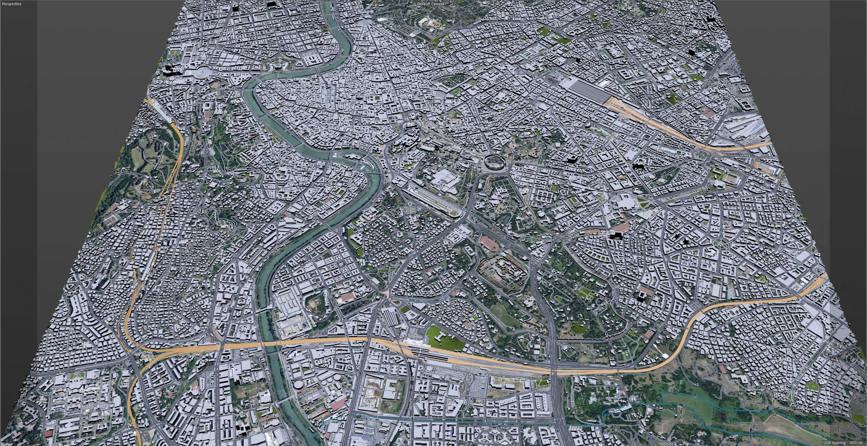 Rome Downtown Italy 8km - 3D Model by 3dstudio