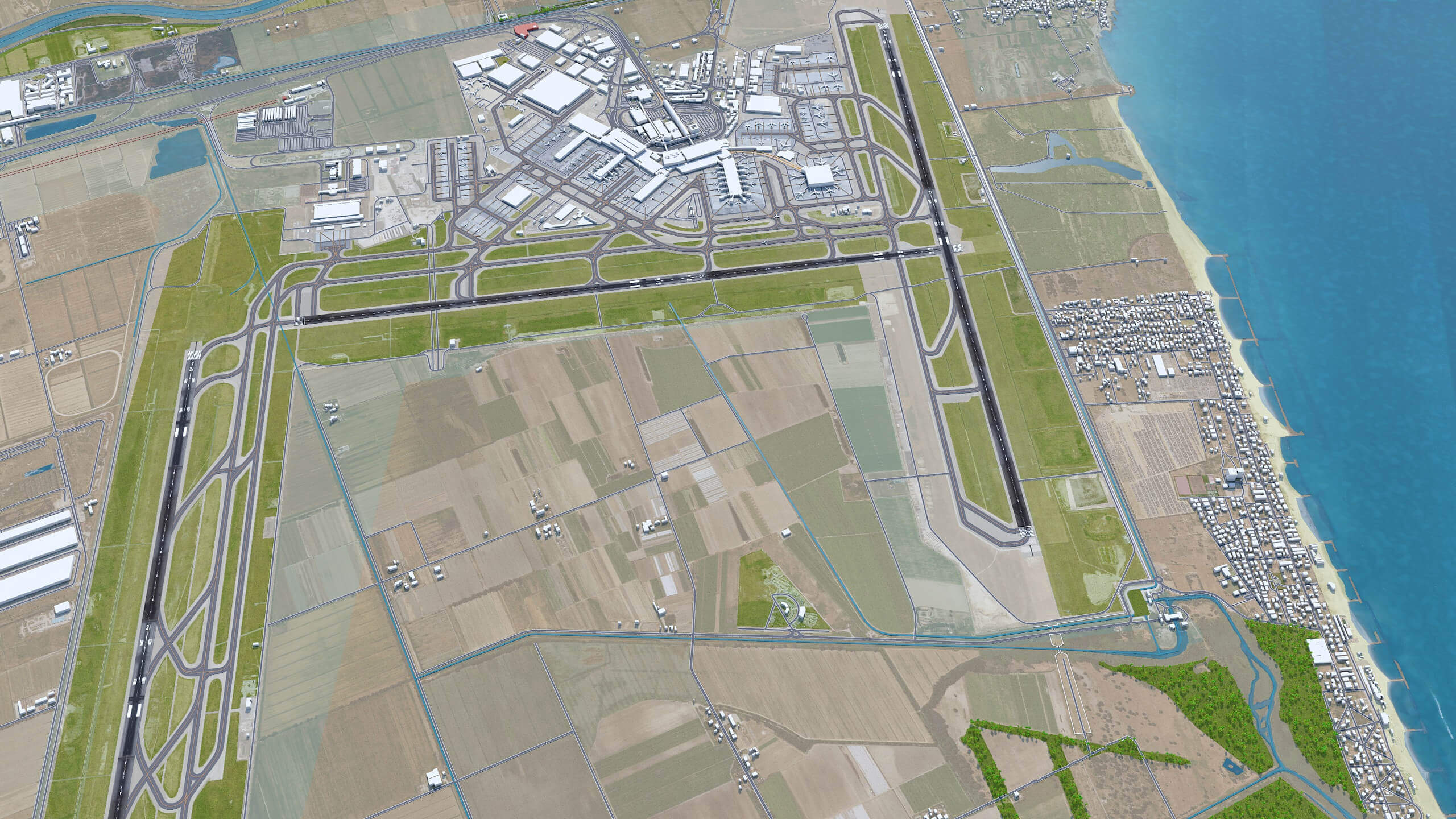 Rome Fiumicino Airport - 3D Model by 3dstudio