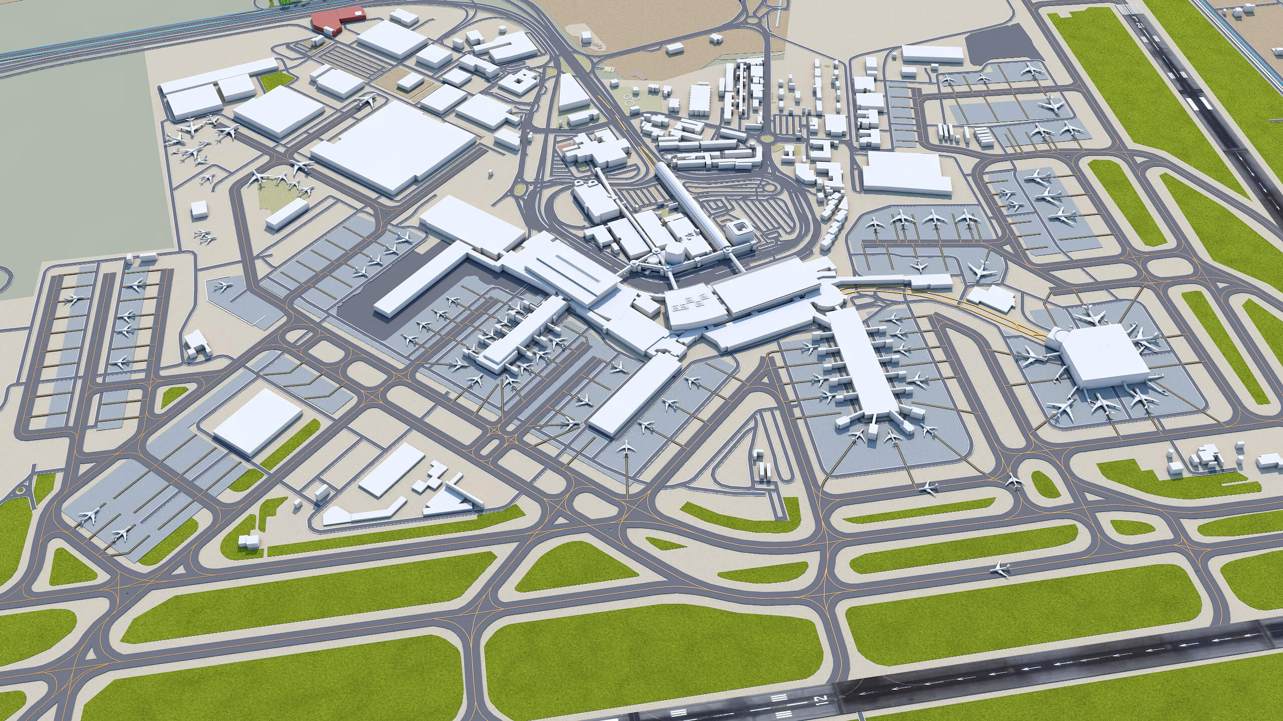Rome Fiumicino Airport - 3D Model by 3dstudio