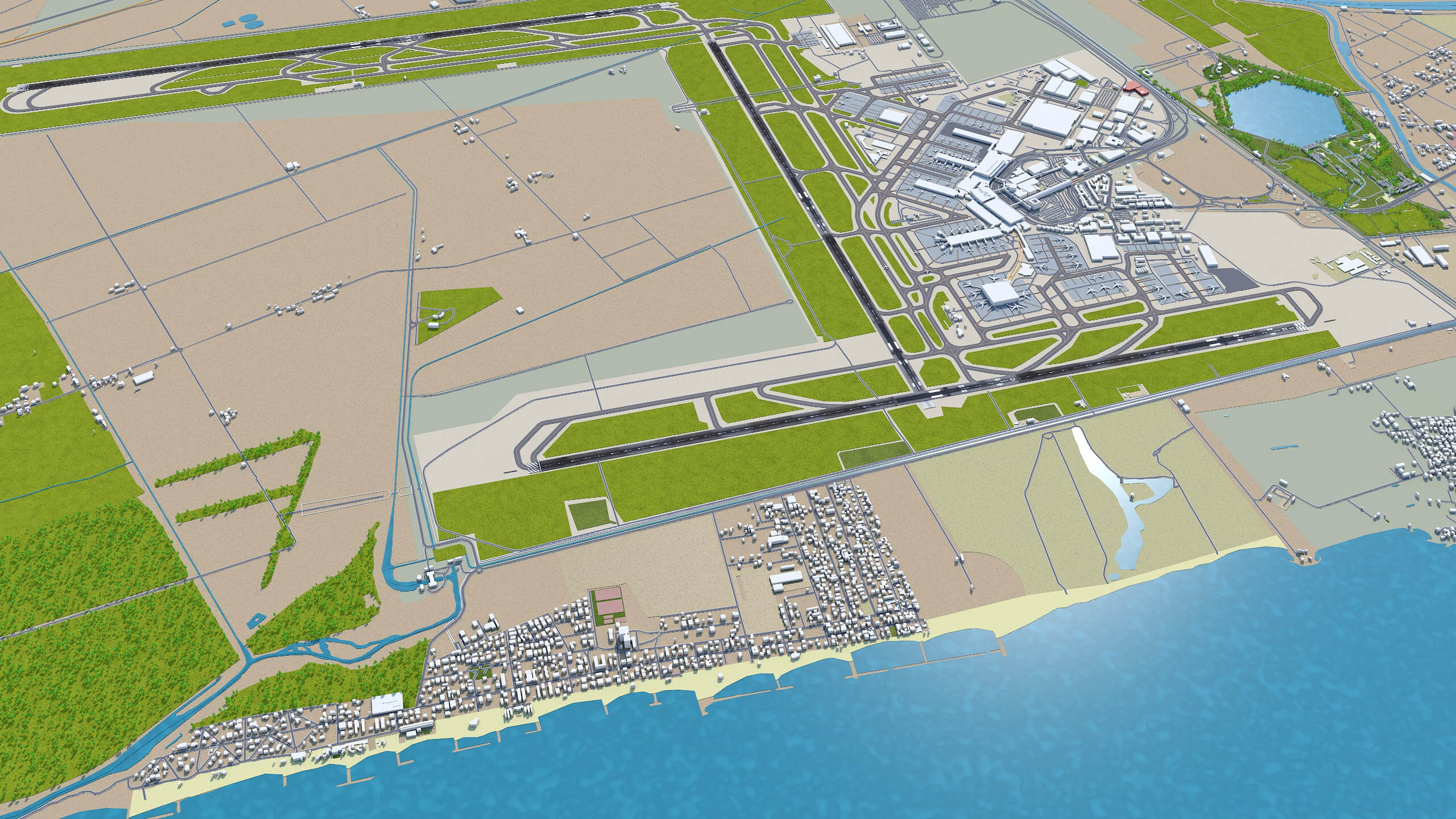 Rome Fiumicino Airport - 3D Model by 3dstudio