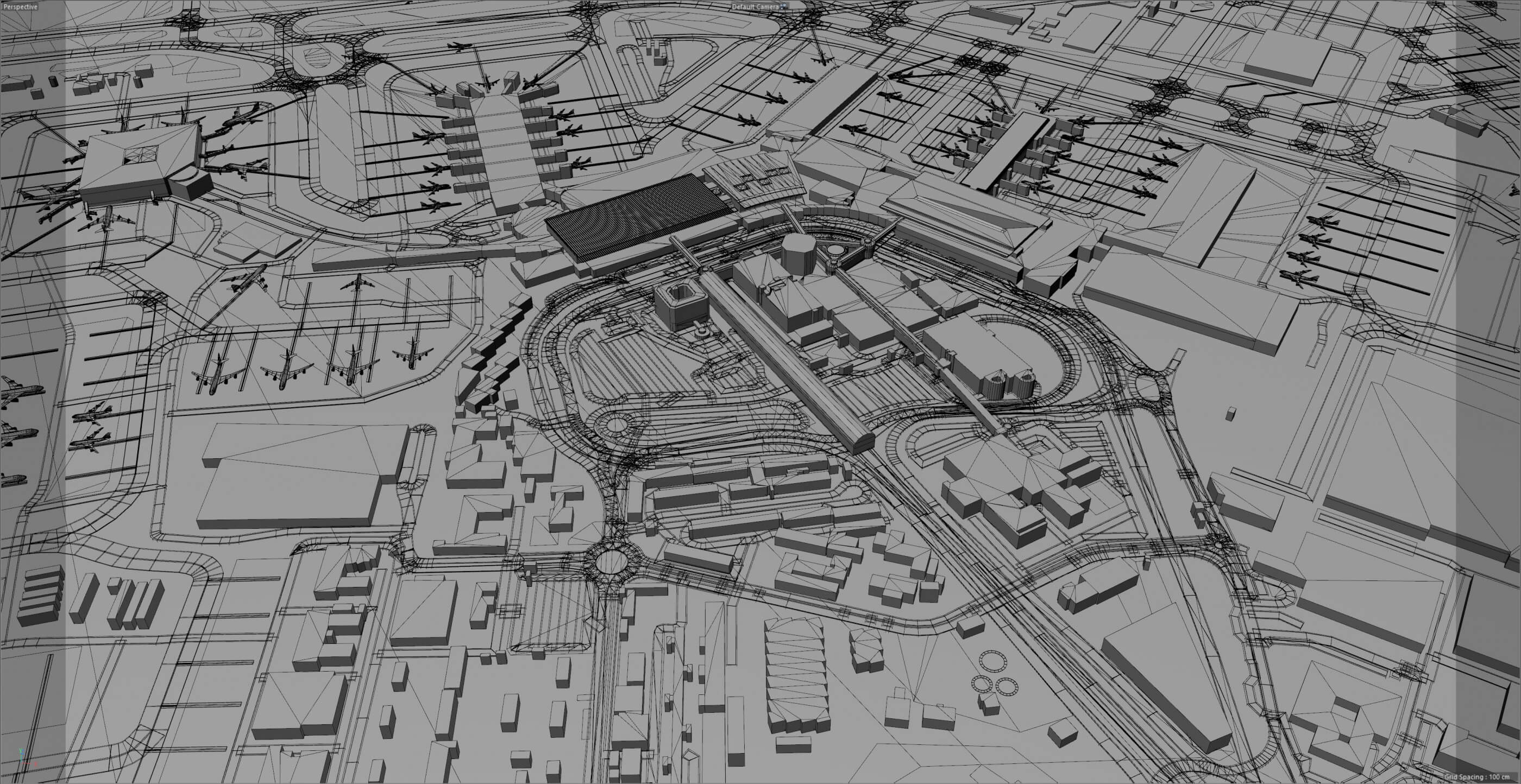 Rome Fiumicino Airport - 3D Model by 3dstudio