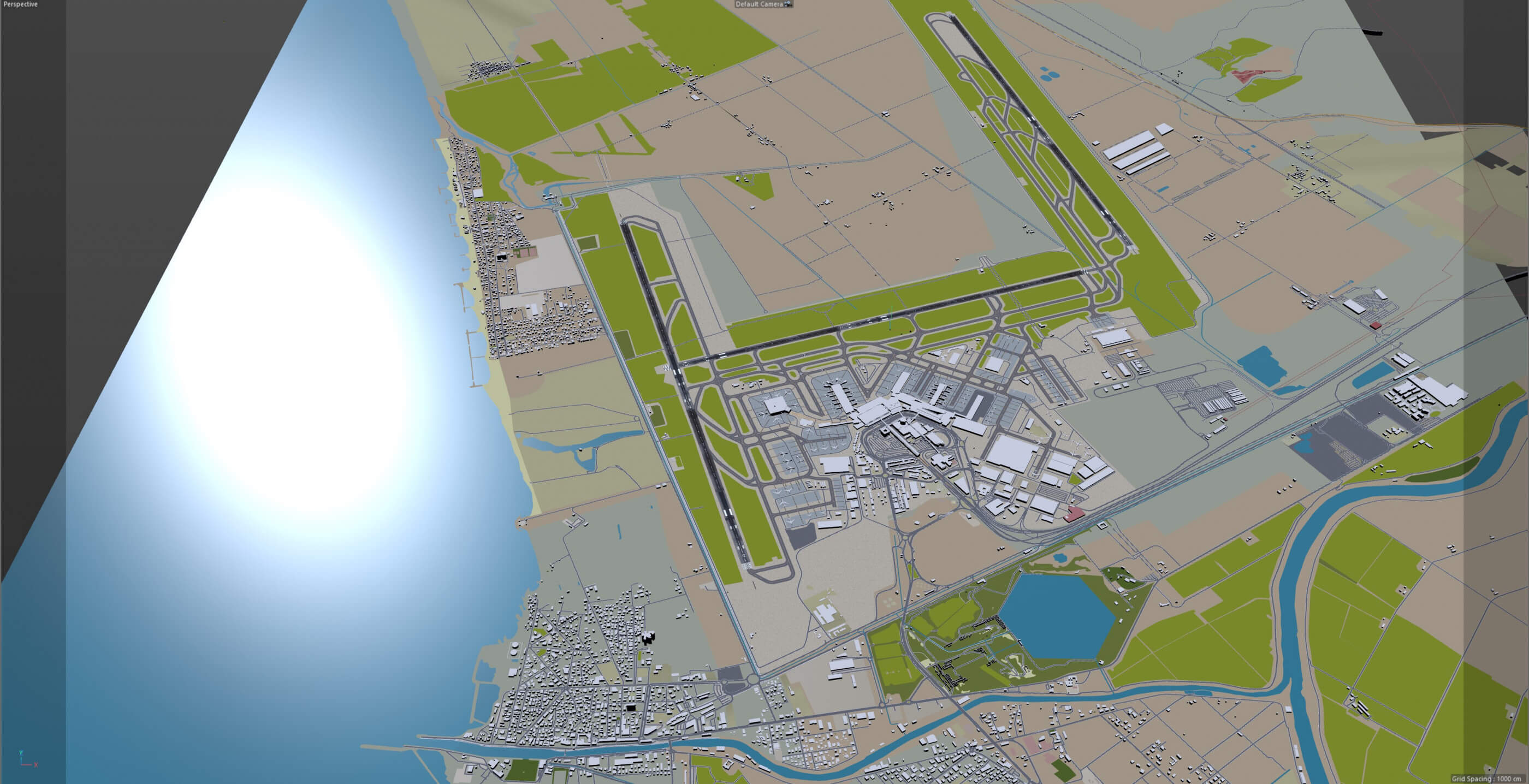 Rome Fiumicino Airport - 3D Model by 3dstudio
