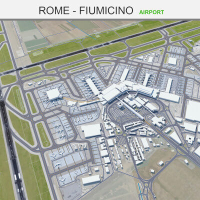 Rome Fiumicino Airport - 3D Model by 3dstudio