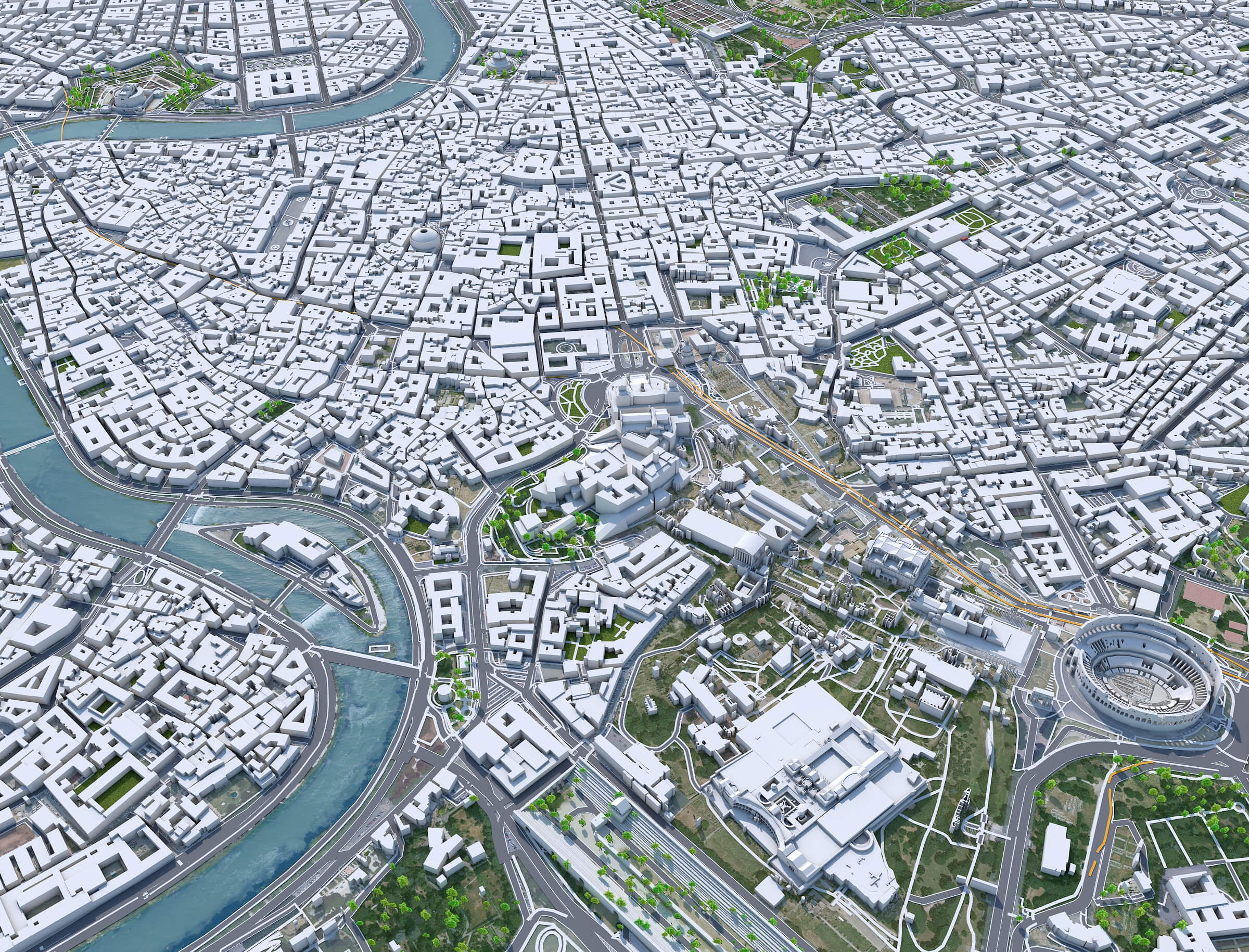 Rome, Italy 70km - 3D Model by 3dstudio