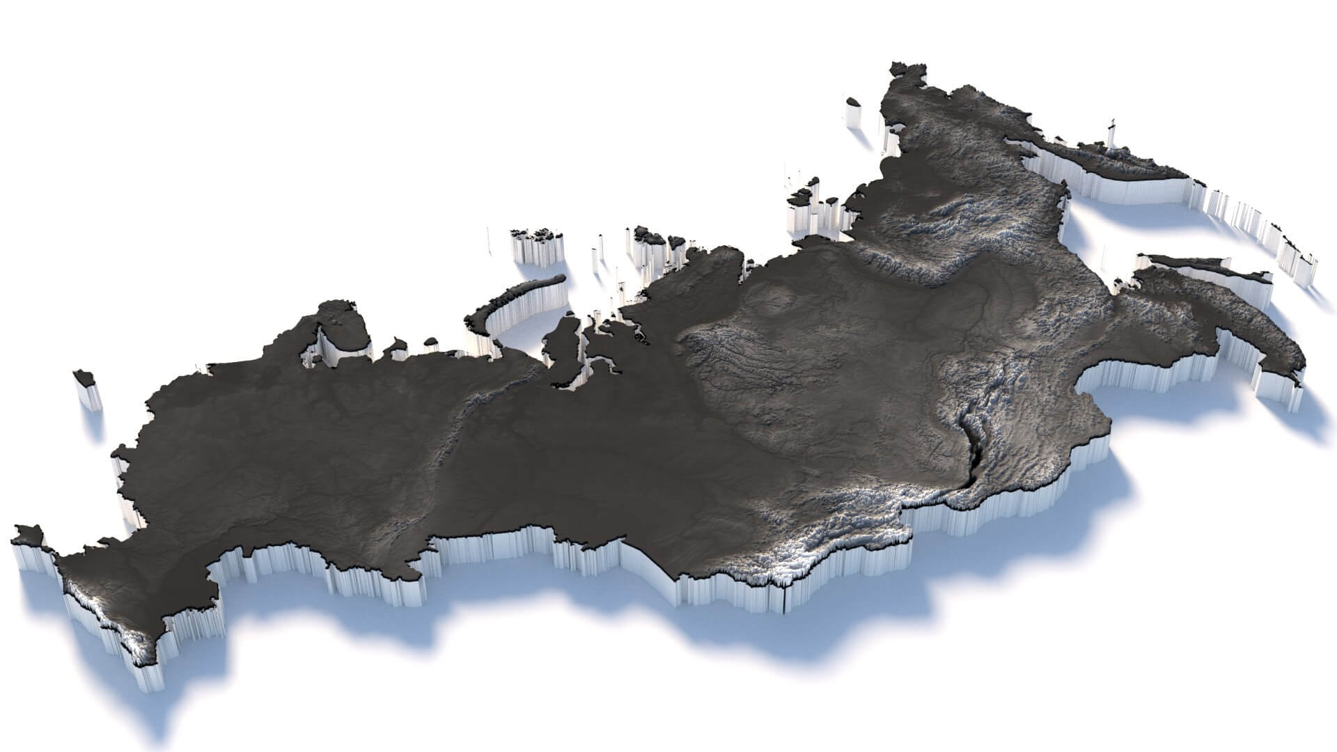 Russia Terrain Map - 3D Model by 3dstudio