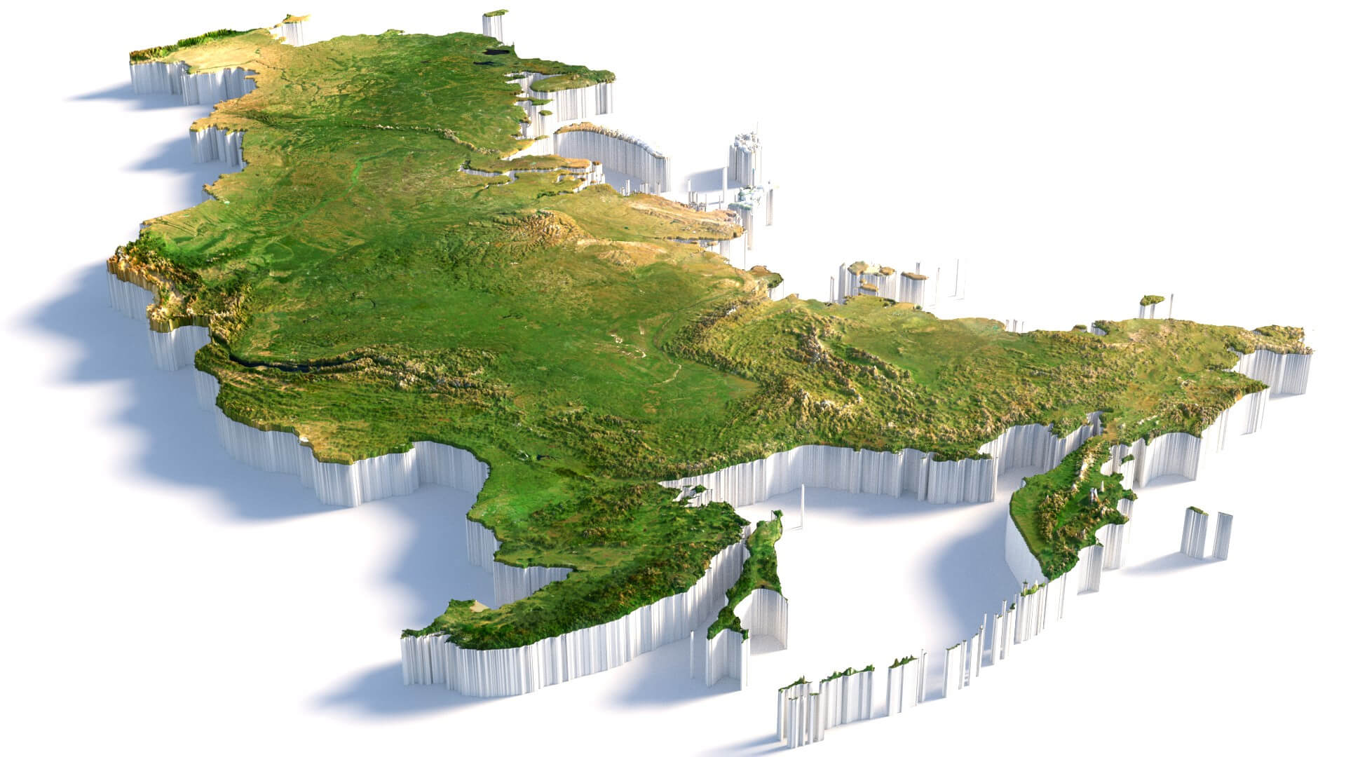 Russia Terrain Map - 3D Model by 3dstudio
