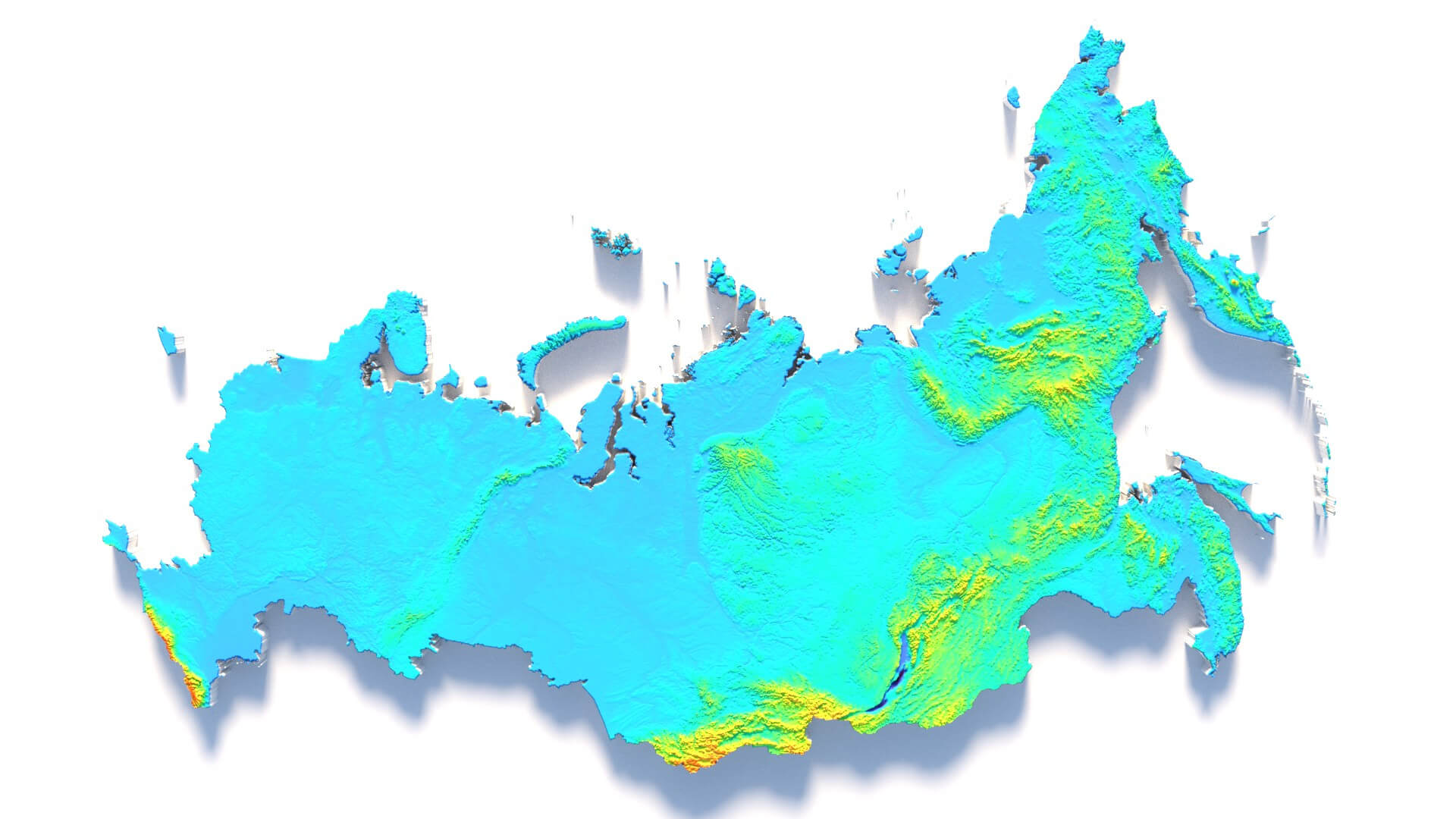 Russia Terrain Map - 3D Model by 3dstudio