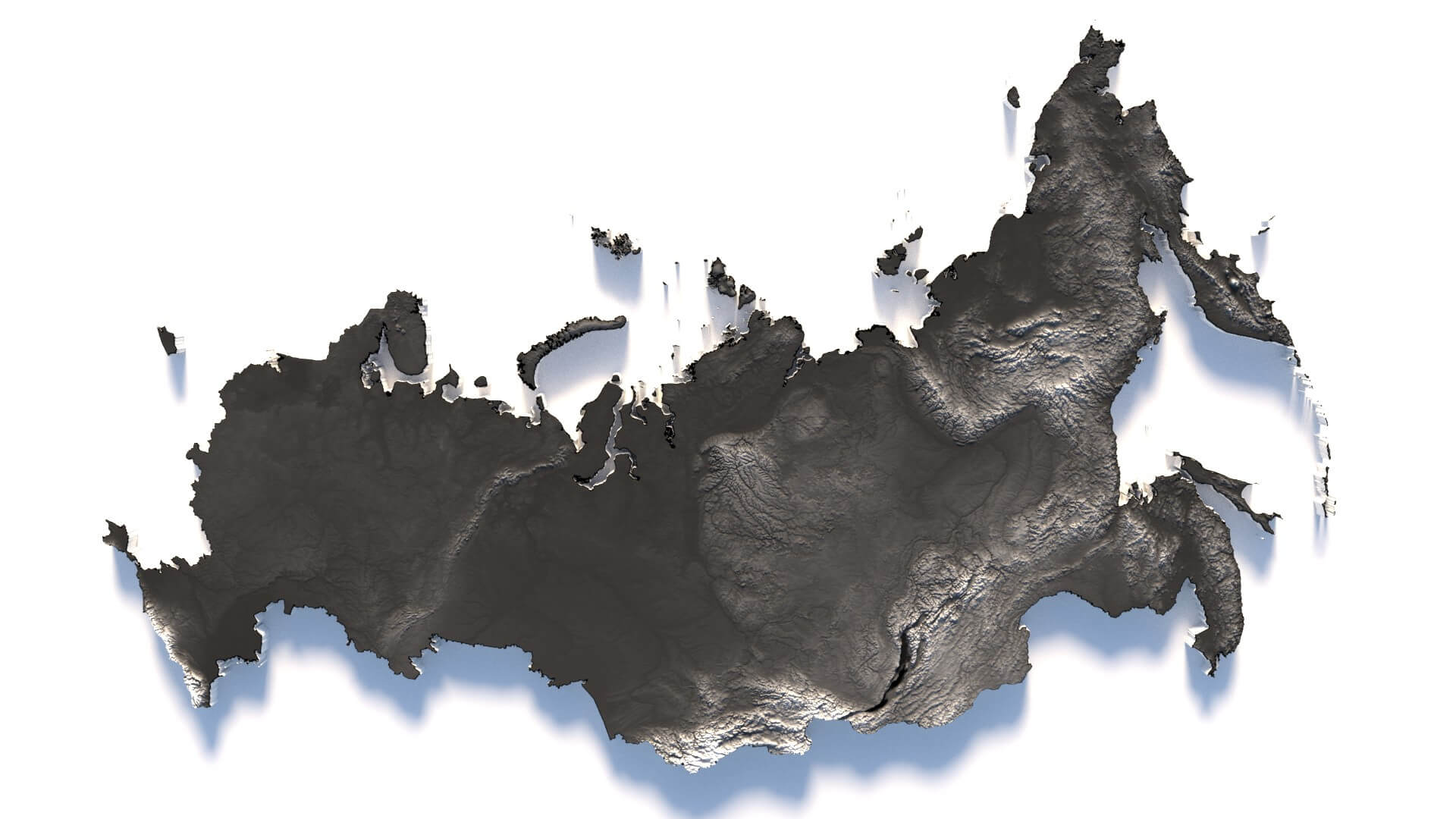 Russia Terrain Map - 3D Model by 3dstudio