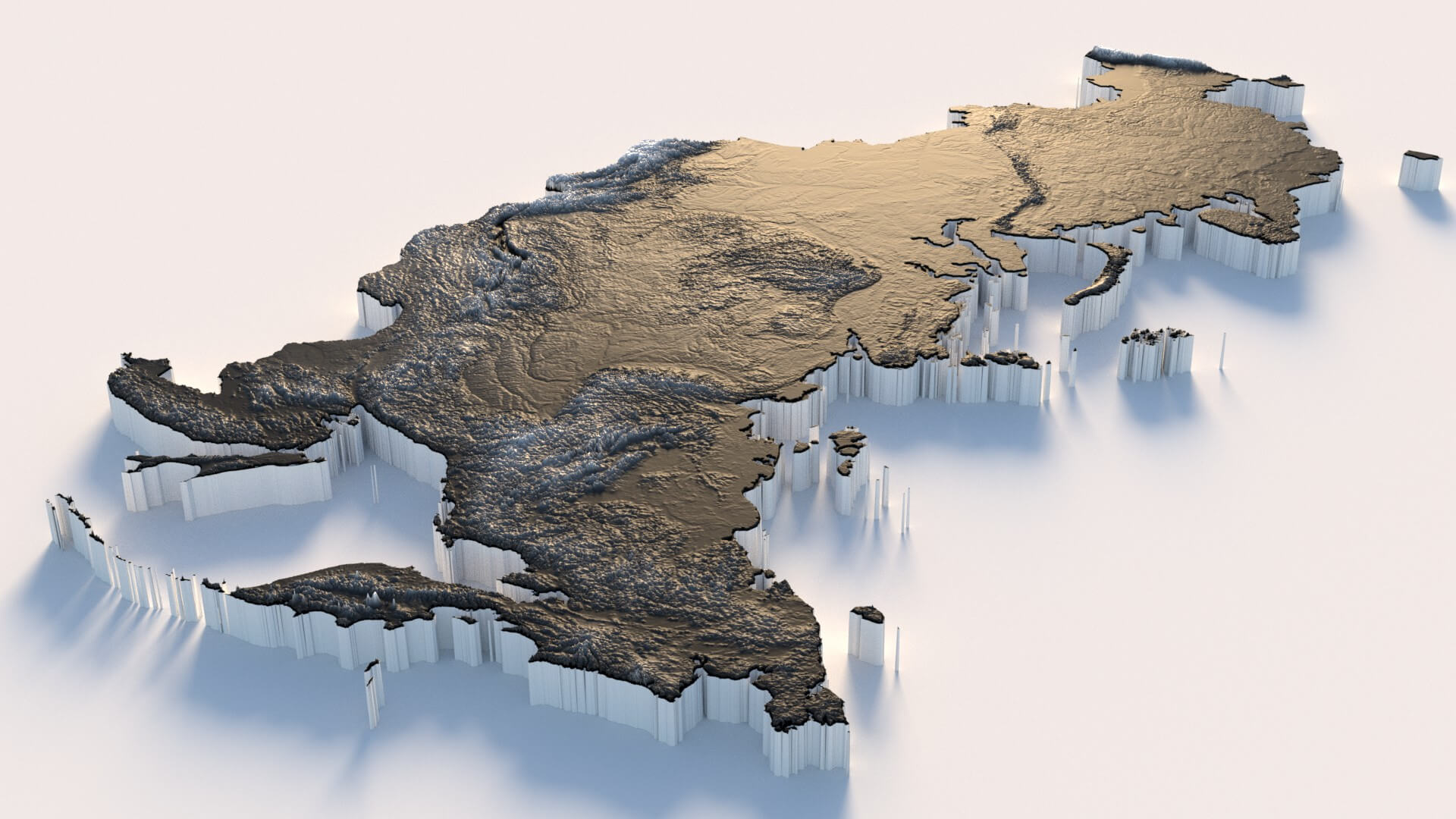 Russia Terrain Map - 3D Model by 3dstudio