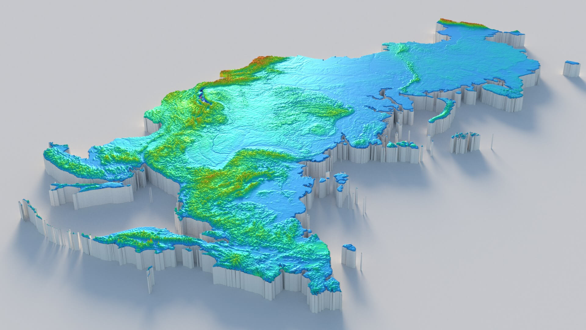 Russia Terrain Map - 3D Model by 3dstudio