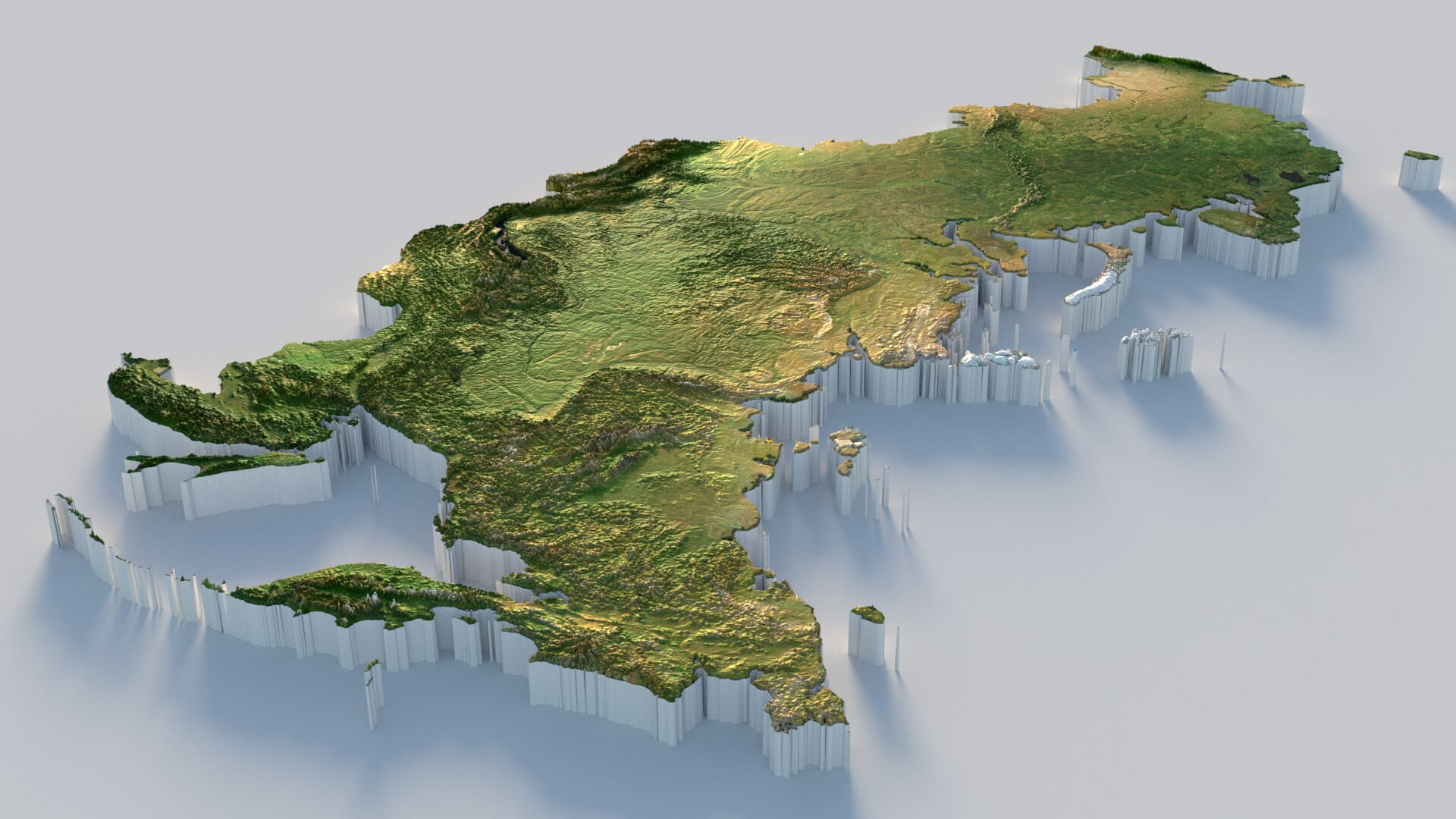 Russia Terrain Map - 3D Model by 3dstudio