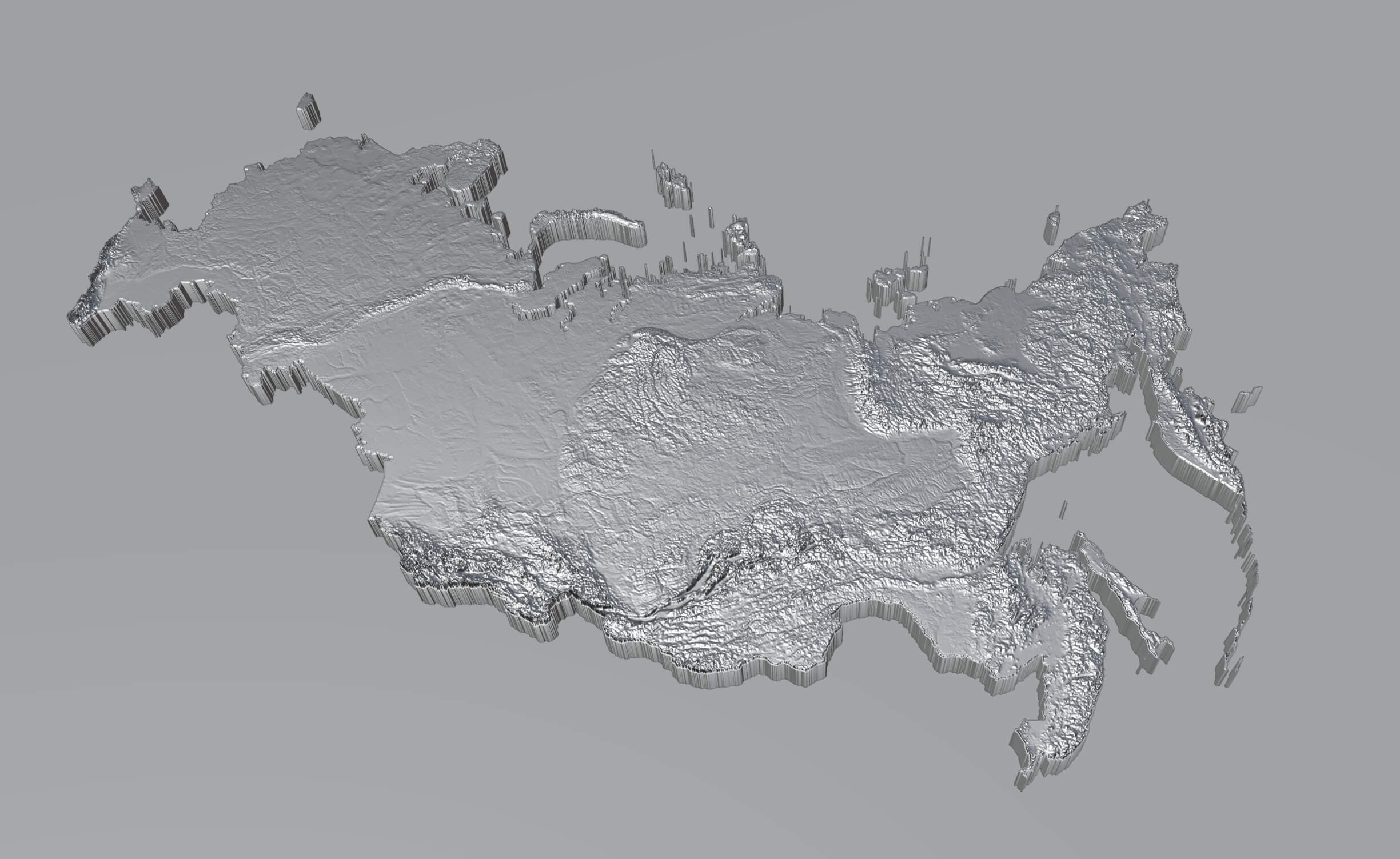 Russia Terrain Map - 3D Model by 3dstudio
