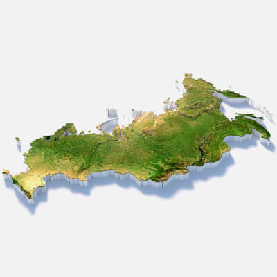 Russia Terrain Map - 3D Model by 3dstudio