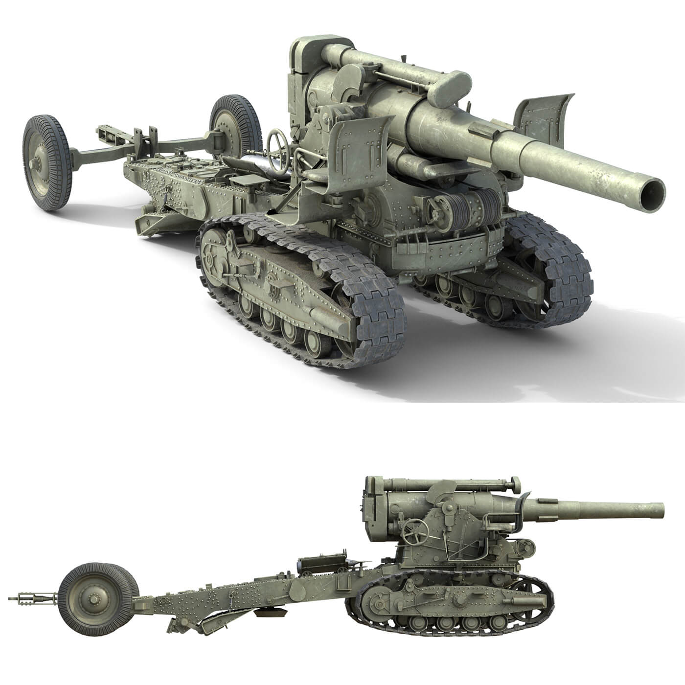 Russian B4 Howitzer 203mm M1931 - 3D Model by 3dstudio