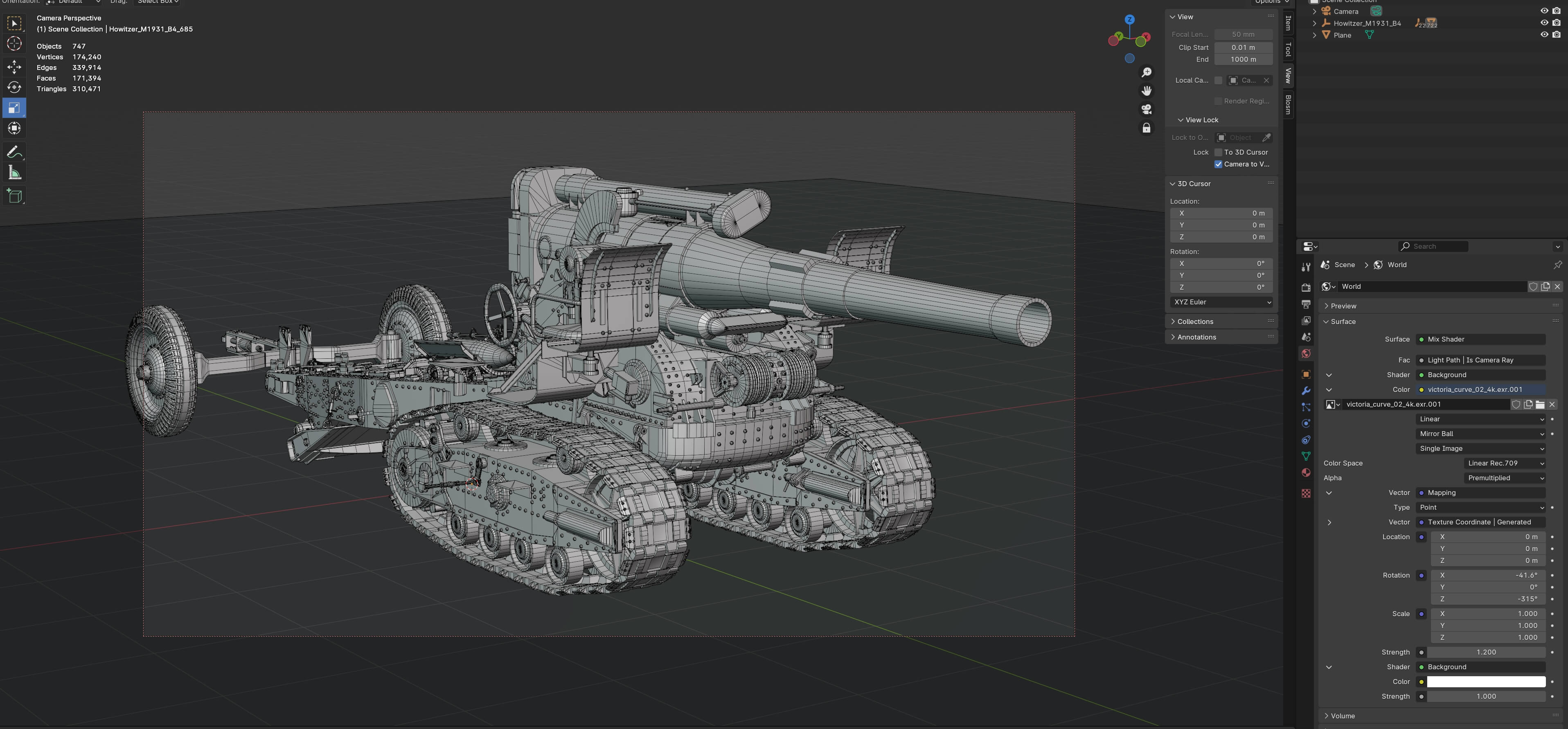 Russian B4 Howitzer 203mm M1931 - 3D Model by 3dstudio