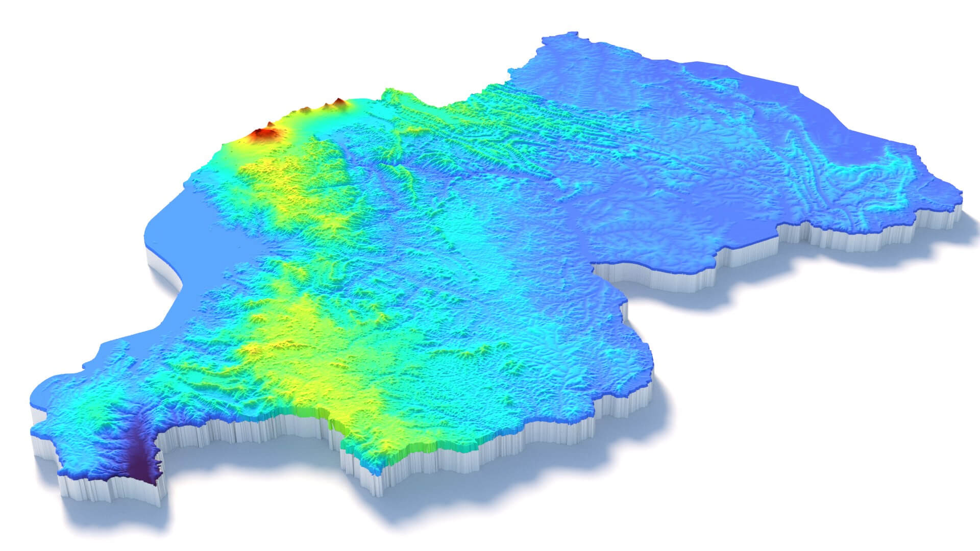 Rwanda Terrain Map - 3D Model by 3dstudio