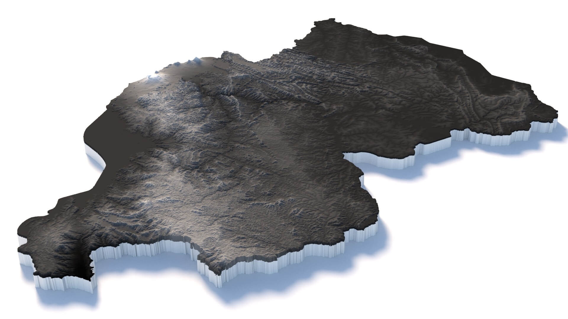 Rwanda Terrain Map - 3D Model by 3dstudio
