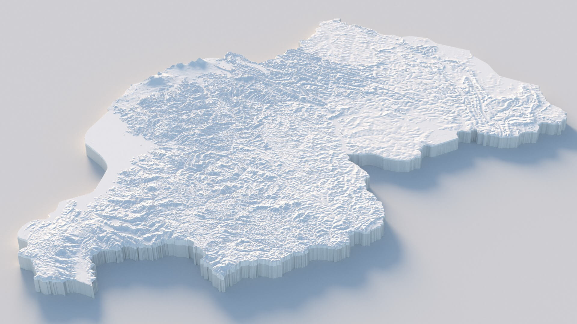Rwanda Terrain Map - 3D Model by 3dstudio