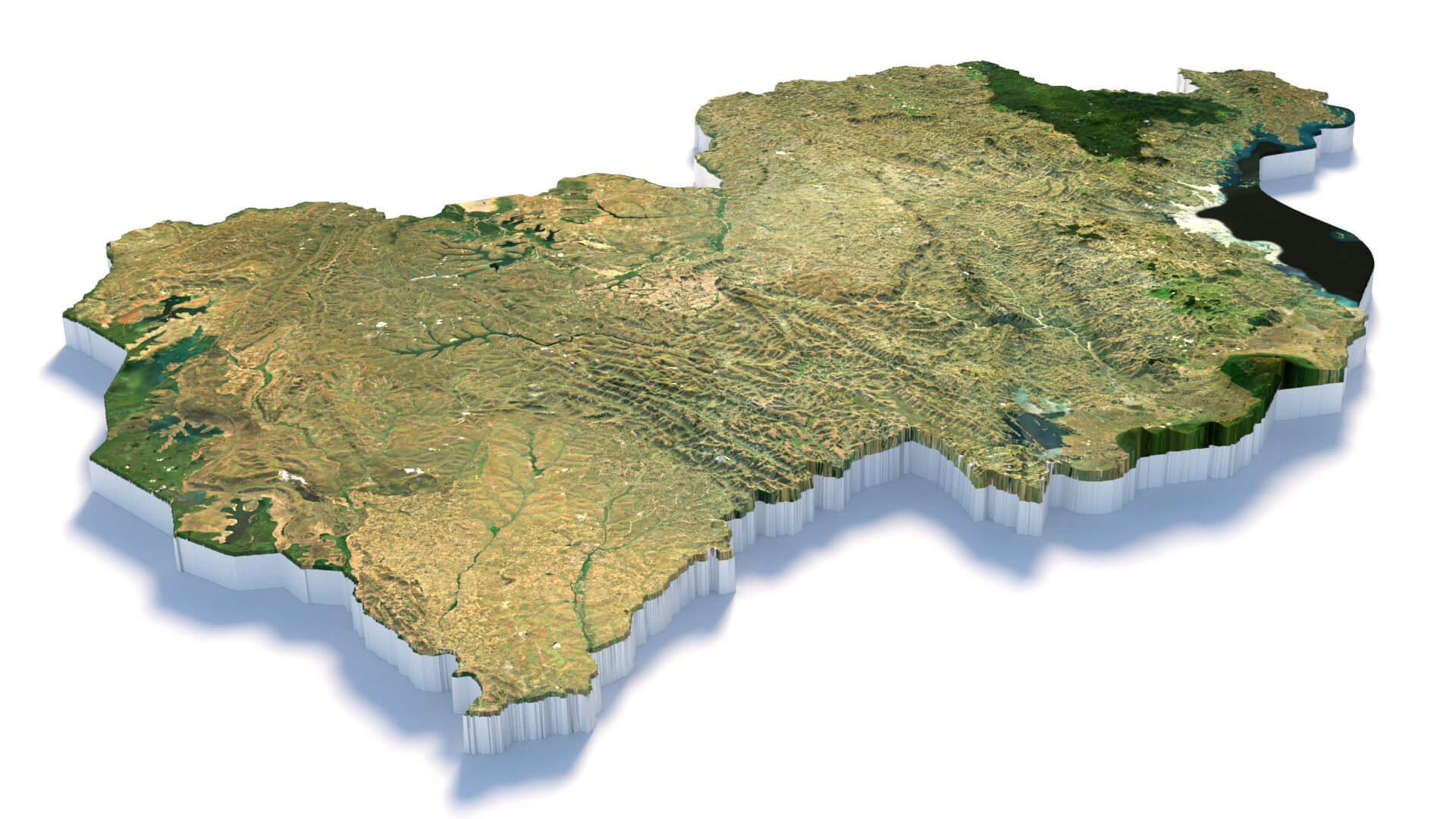 Rwanda Terrain Map - 3D Model by 3dstudio