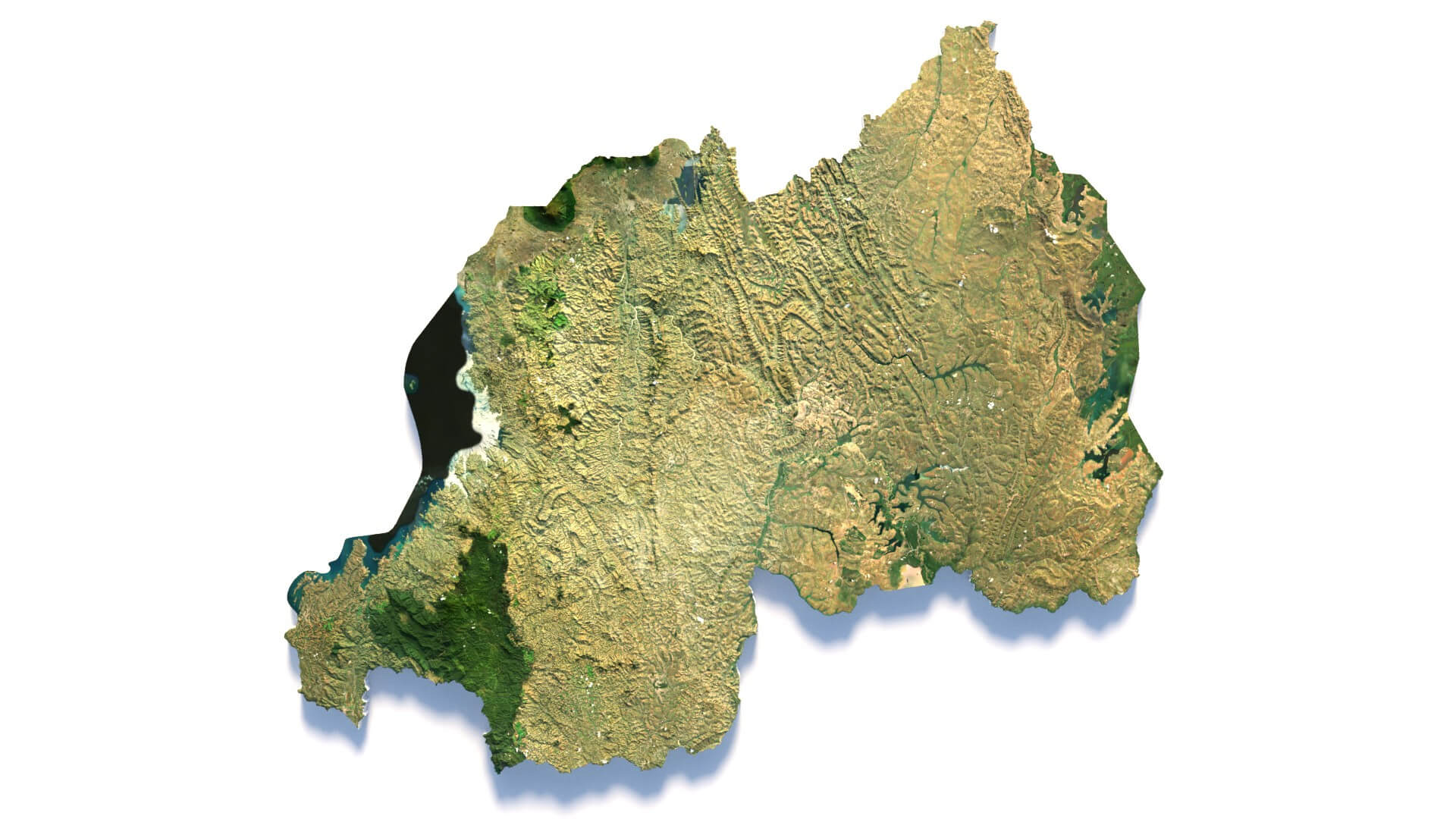 Rwanda Terrain Map - 3D Model by 3dstudio