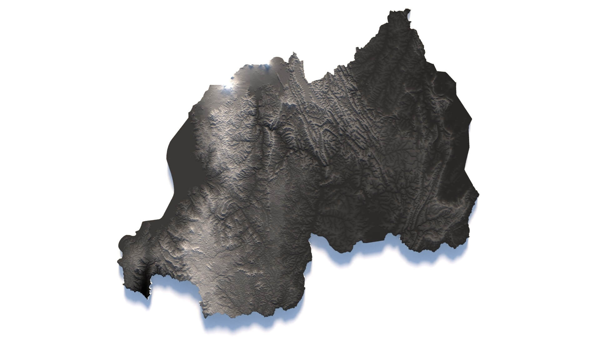 Rwanda Terrain Map - 3D Model by 3dstudio