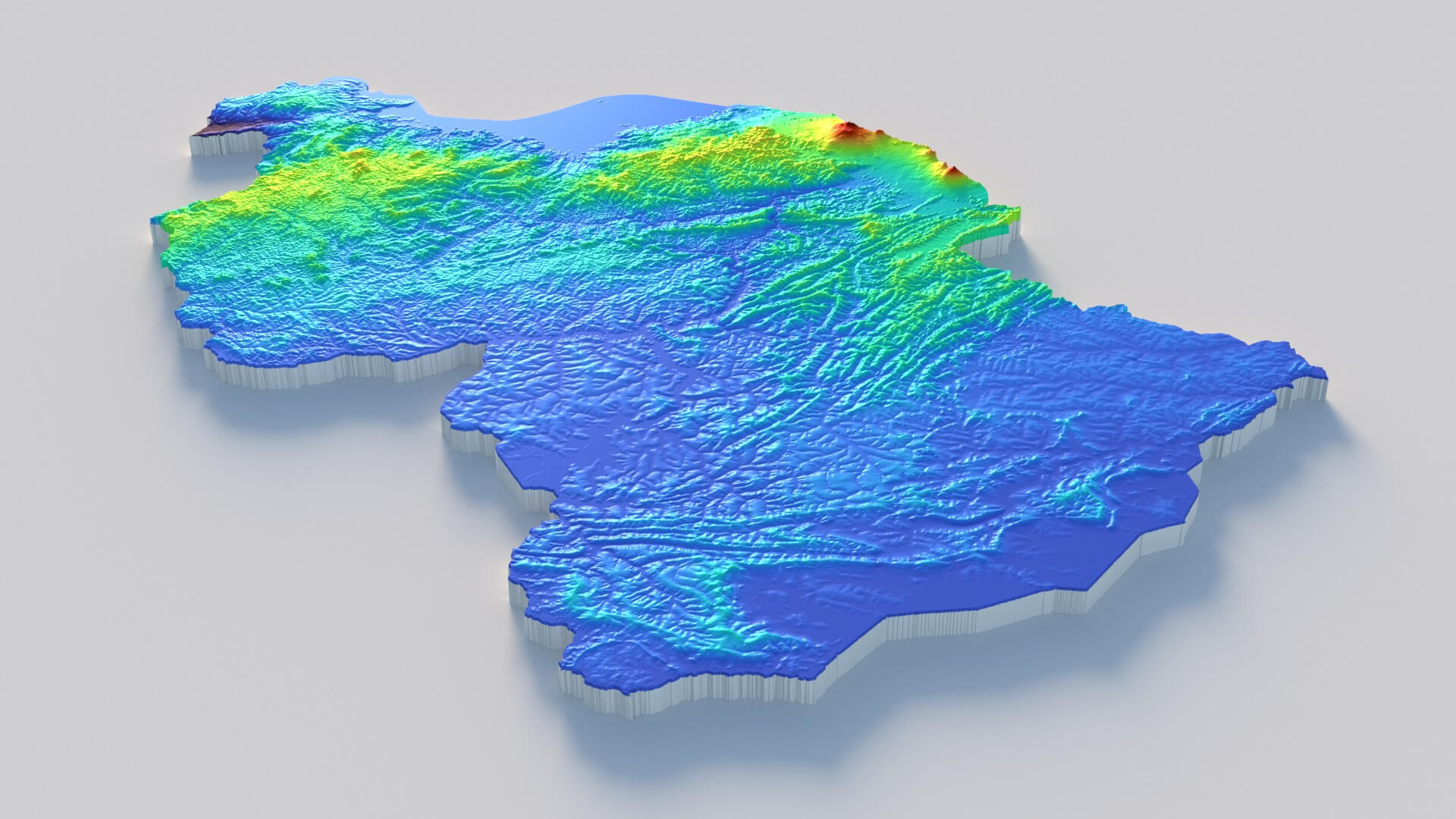Rwanda Terrain Map - 3D Model by 3dstudio