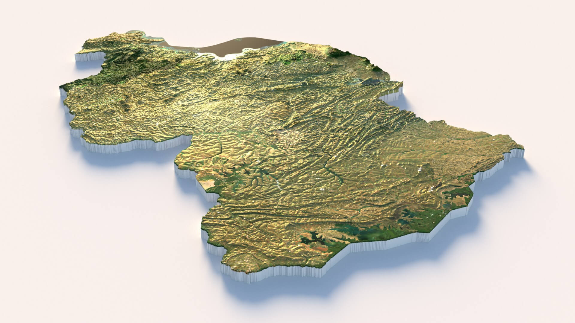 Rwanda Terrain Map - 3D Model by 3dstudio