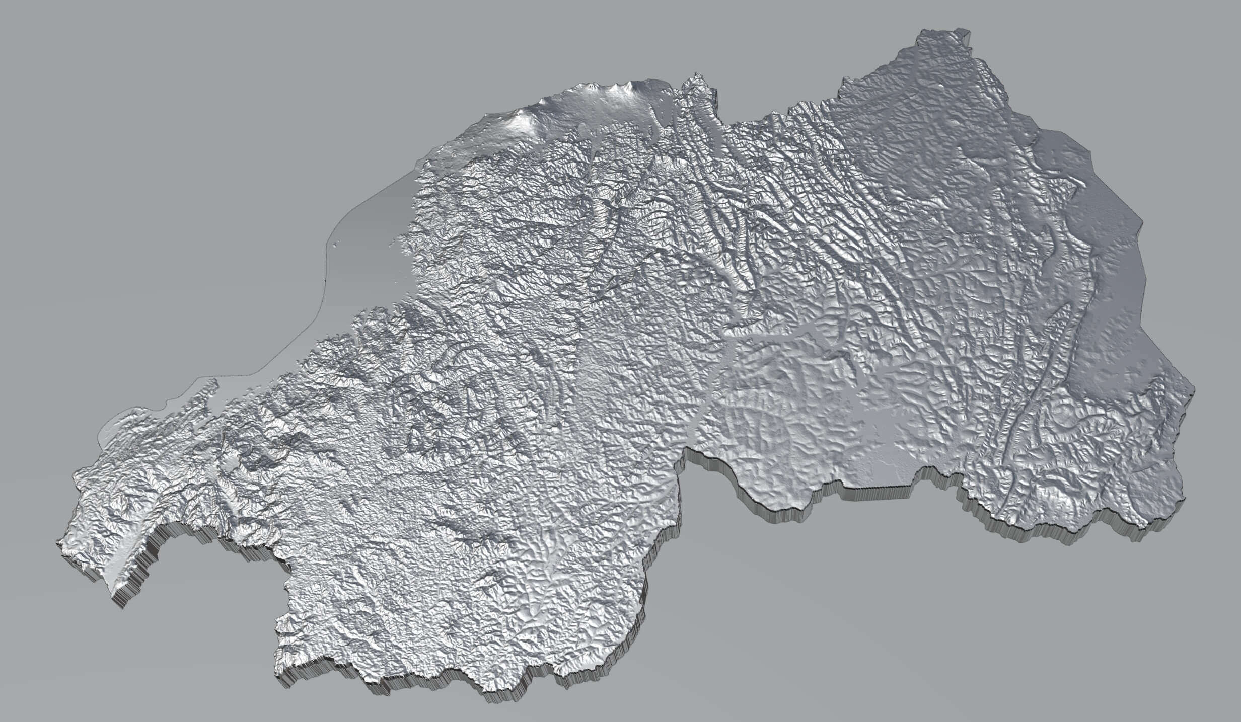 Rwanda Terrain Map - 3D Model by 3dstudio