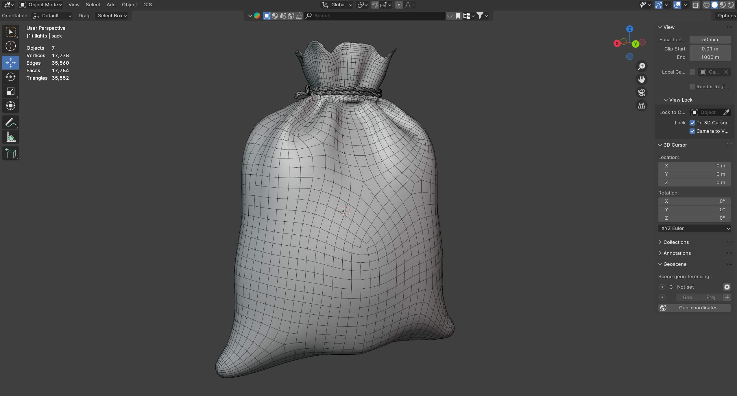 Sack 2 3D Model by 3dstudio